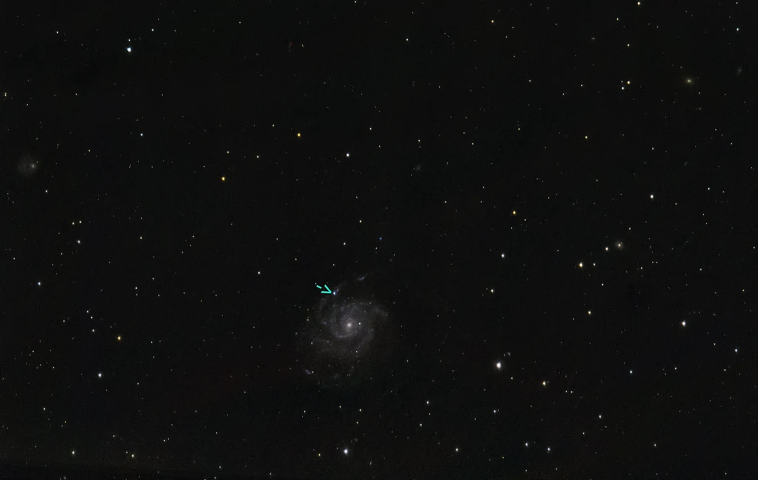 Pinwheel Galaxy with a supernova | Scrolller