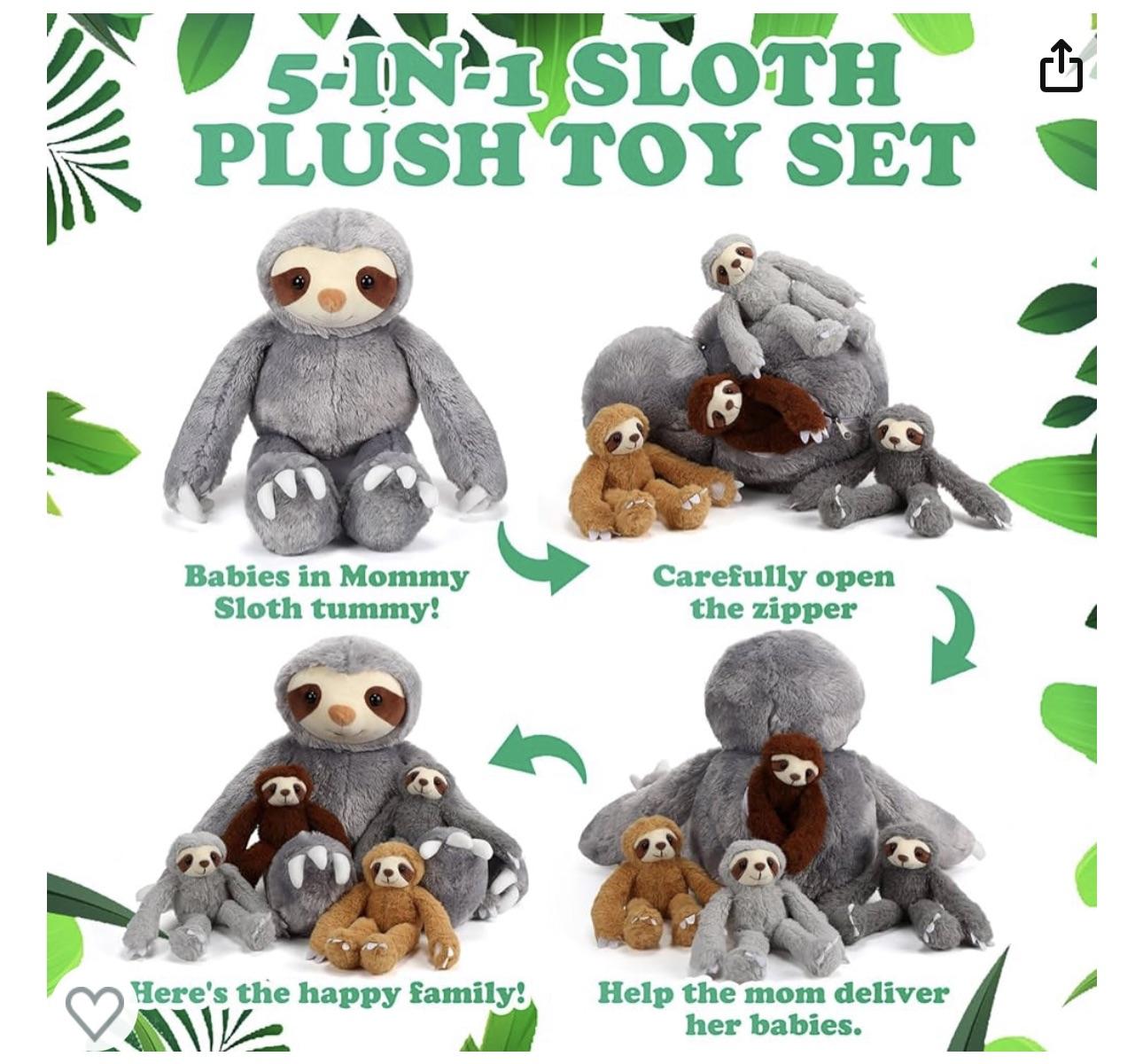 Stuffed Sloth and Babies | Scrolller