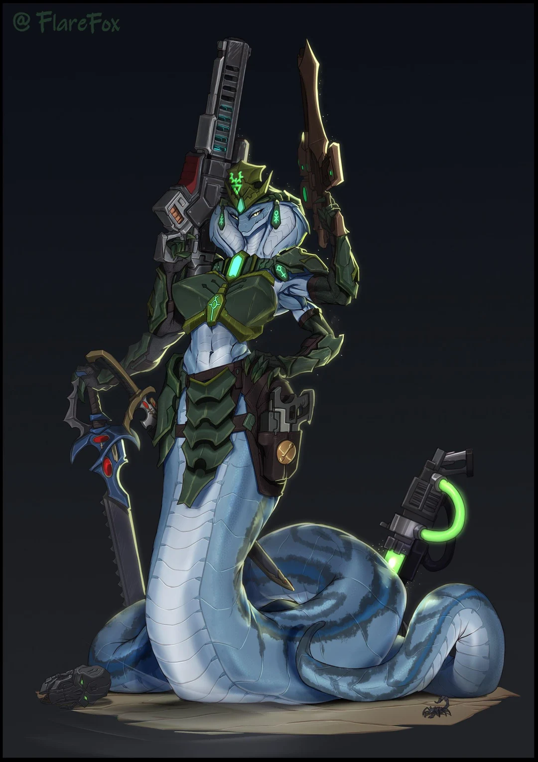 [Commission] Nokaama, Sslyth Ace Mercenary, another NPC for my tabletop campaign, drawn by ...