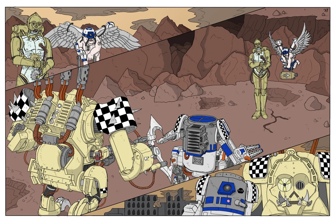 Ork R2D2 and C3PO encounter servitor versions | Scrolller