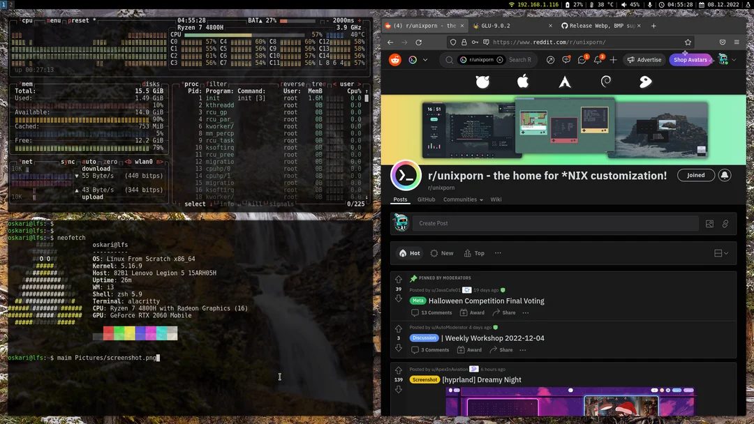 [i3-gaps] first LFS rice | Scrolller
