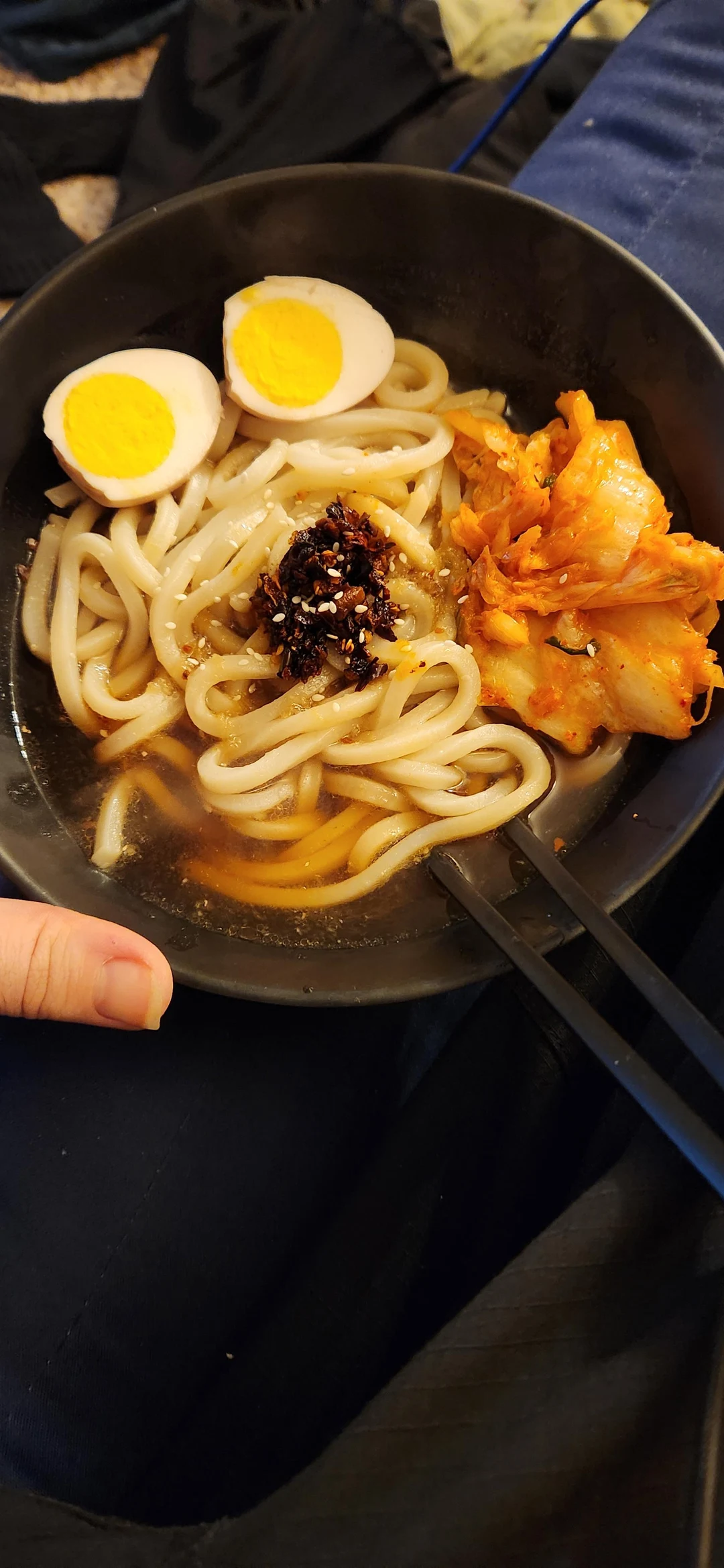 Pork Ramen with kimchi and a light soy pickled egg | Scrolller