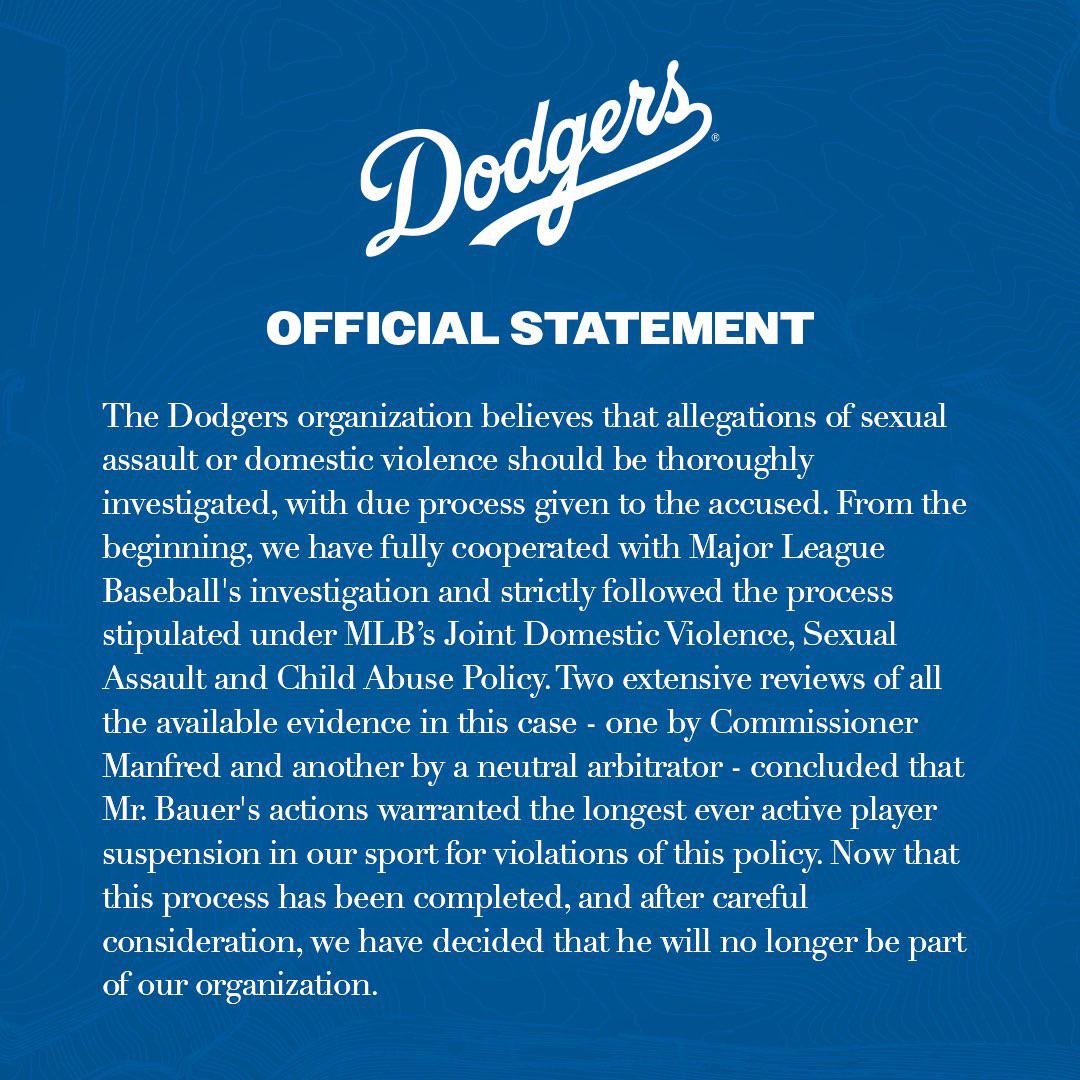 Official statement on Trevor Bauer | Scrolller