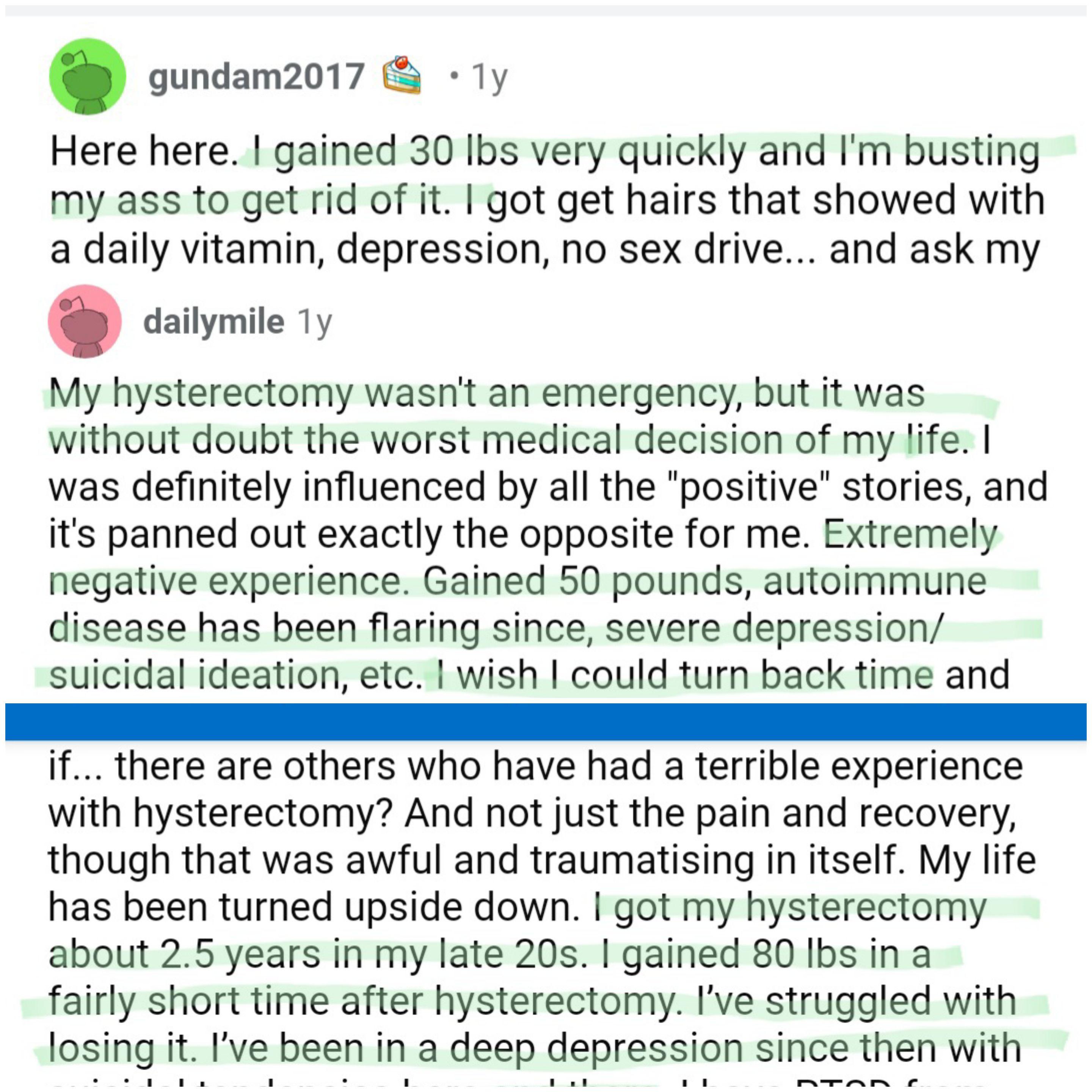 30, 50 & 80 lb weight gain post-hysterectomy | Scrolller