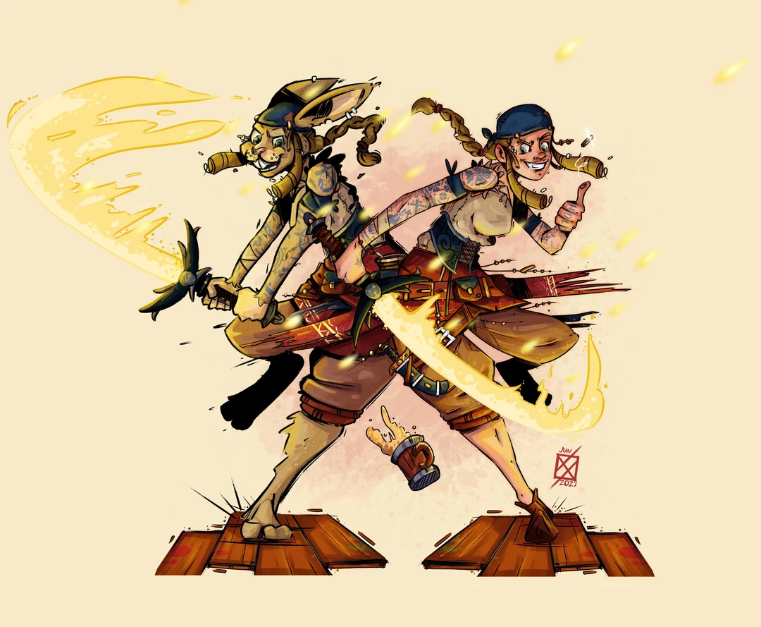 Kari, Swashbuckling pirate and her Harengon form, by Me | Scrolller