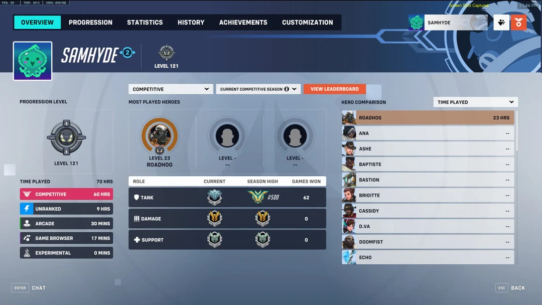 Roadhog only top 500: COMPLETE | Scrolller