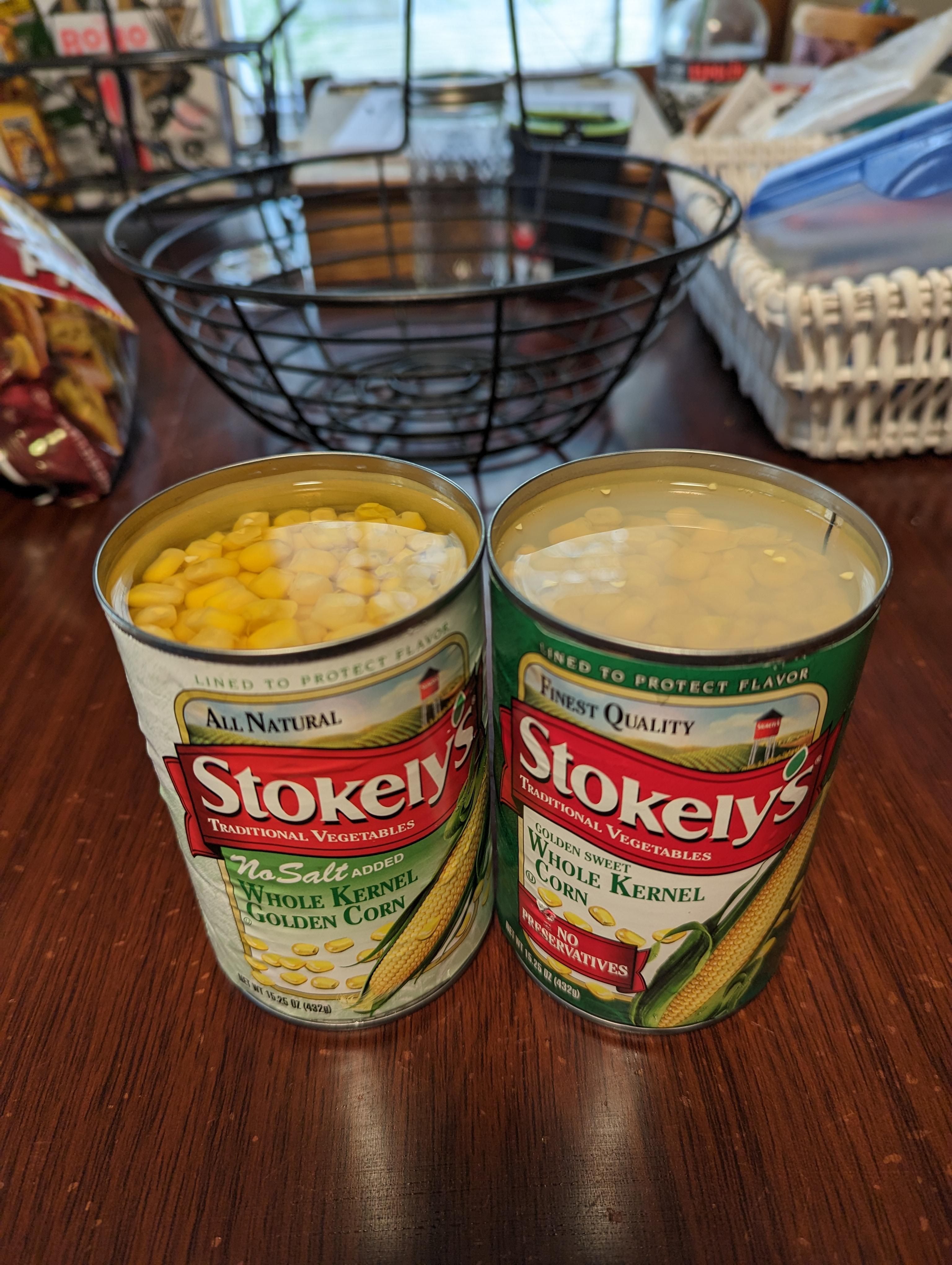 No salt added vs salted canned corn | Scrolller