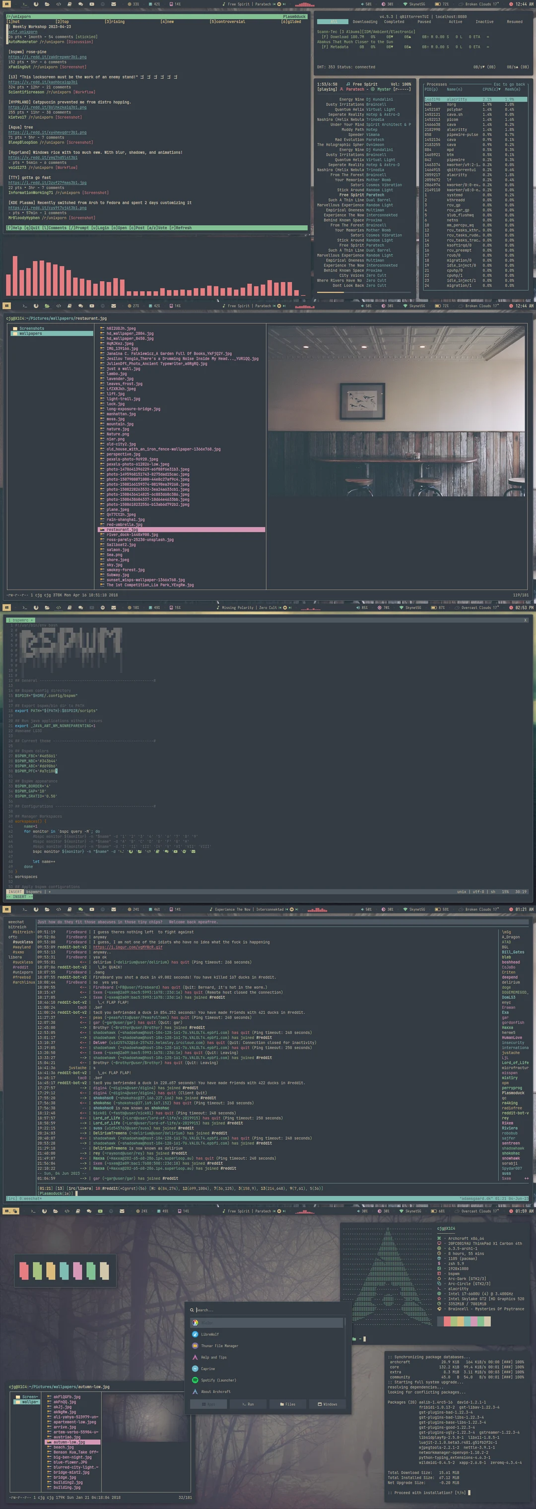 [bspwm] everforest | Scrolller