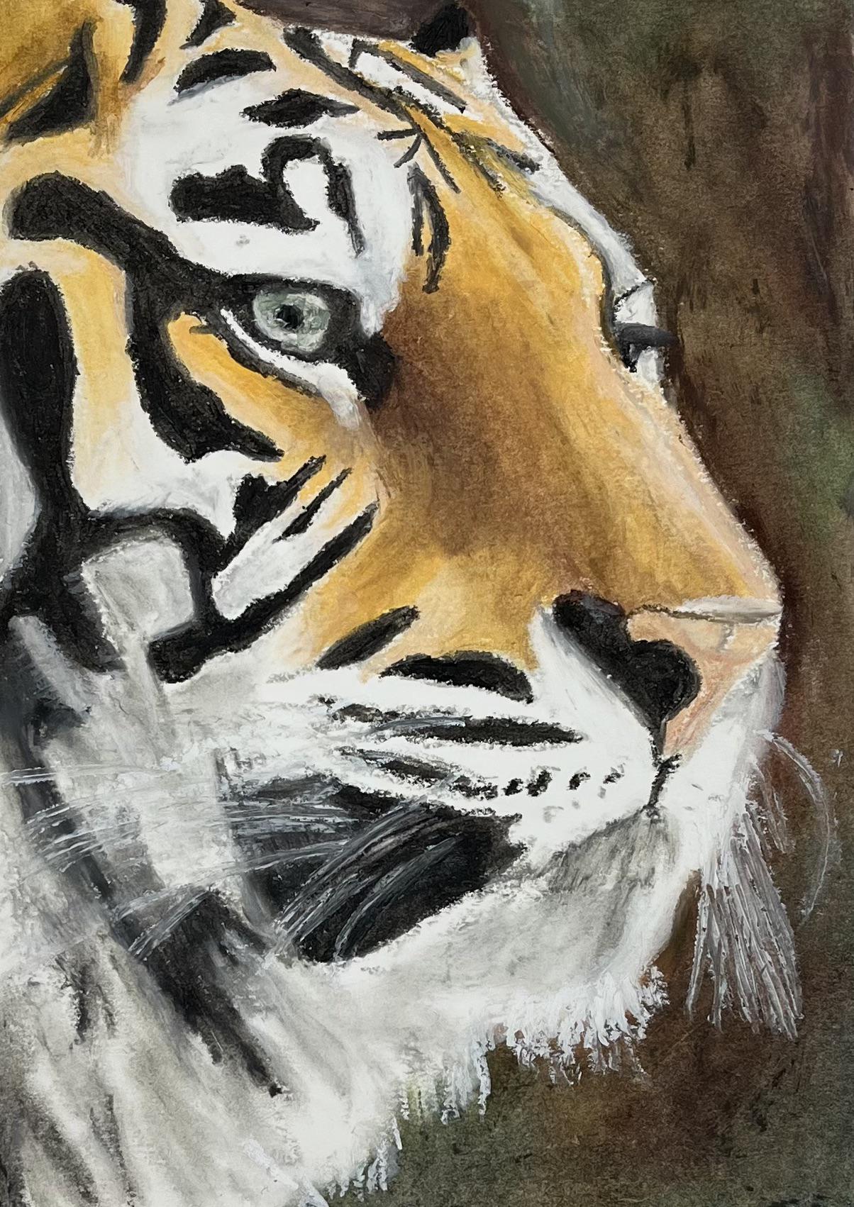 Watching, GeegeeBoom, Oil Pastels, 2025 | Scrolller