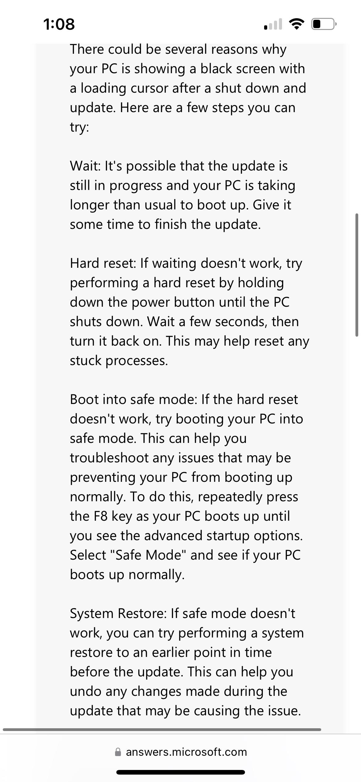 Pc on but OS not loading | Scrolller