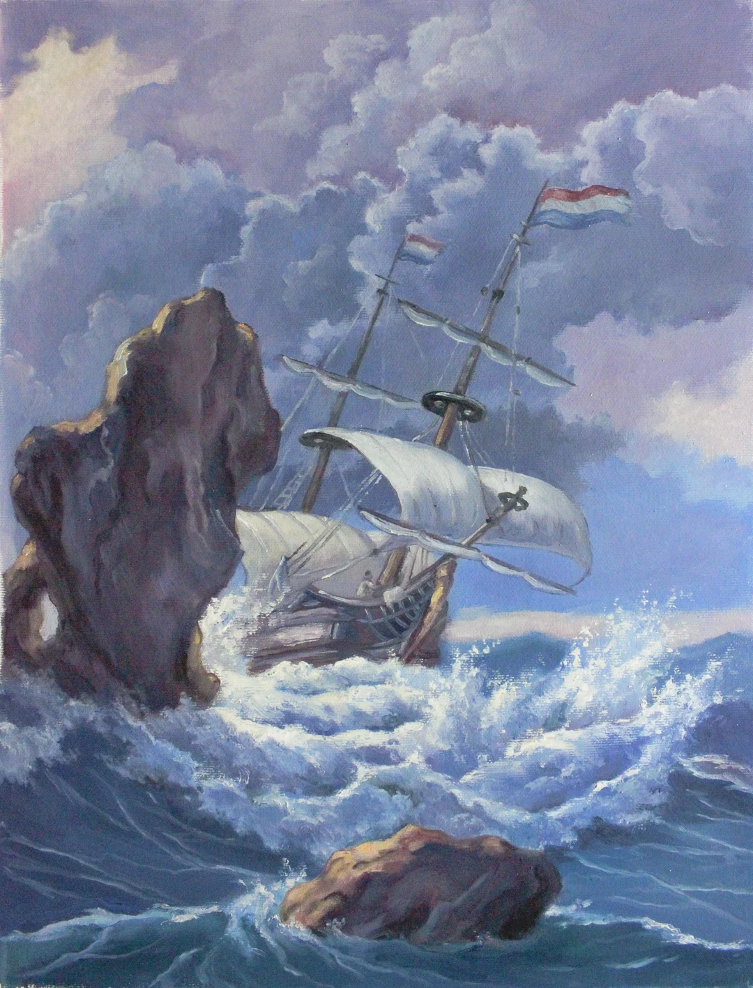 Discover more like Heavymind: My oil painting. Ship in the sea. Oil on canvas. 2023 and Related ...