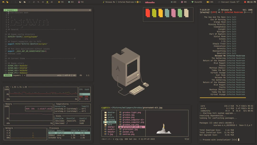 [bspwm] Gruvbox | Scrolller