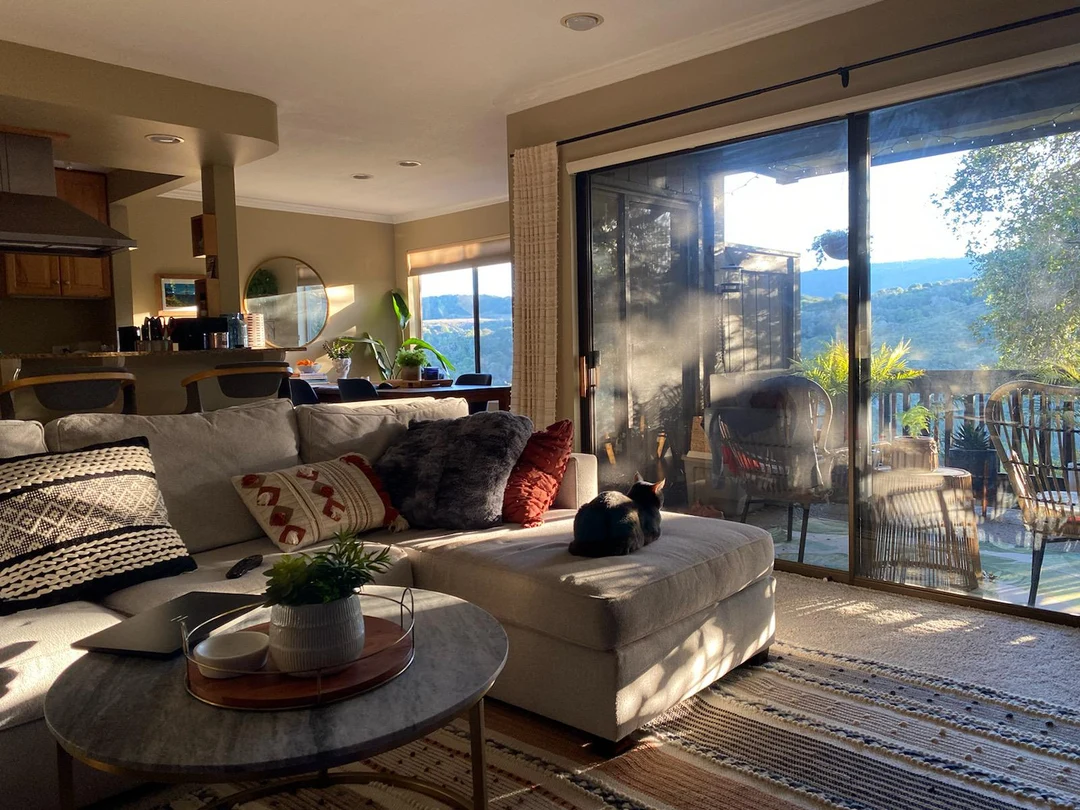 Our cozy living room, dining room, and patio | Scrolller