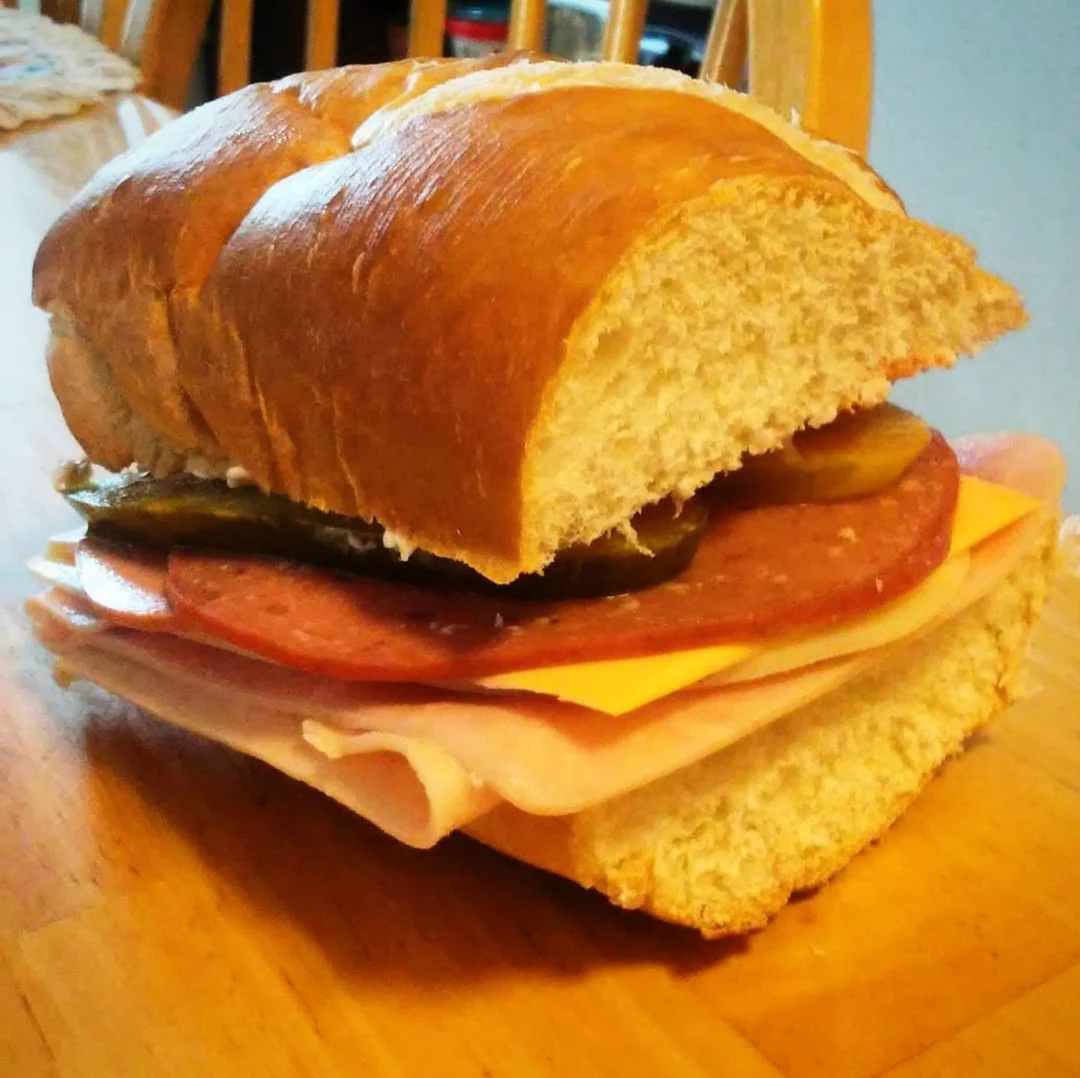 Cute baby grinder! Salami, ham, turkey & cheese | Scrolller