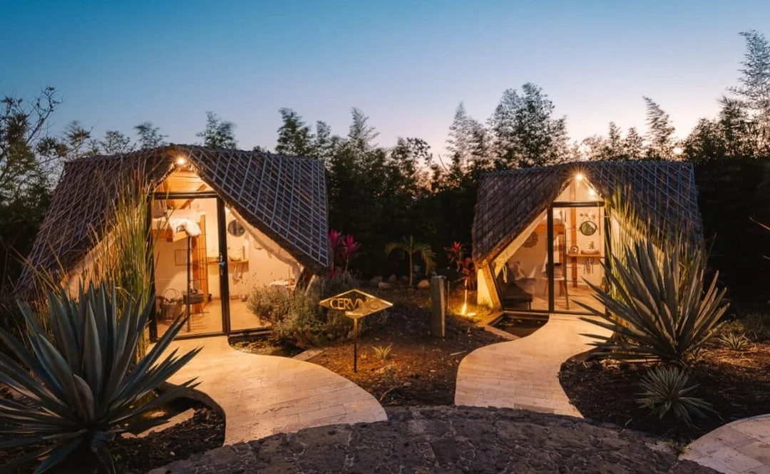 Tepoztlan cabins at night | Scrolller