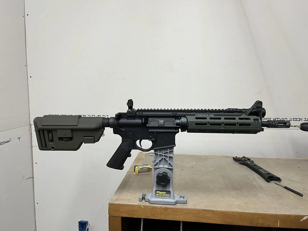 Got the stock and buffer tube for my Fallout: New Vegas marksman carbine build. The scope is on ...