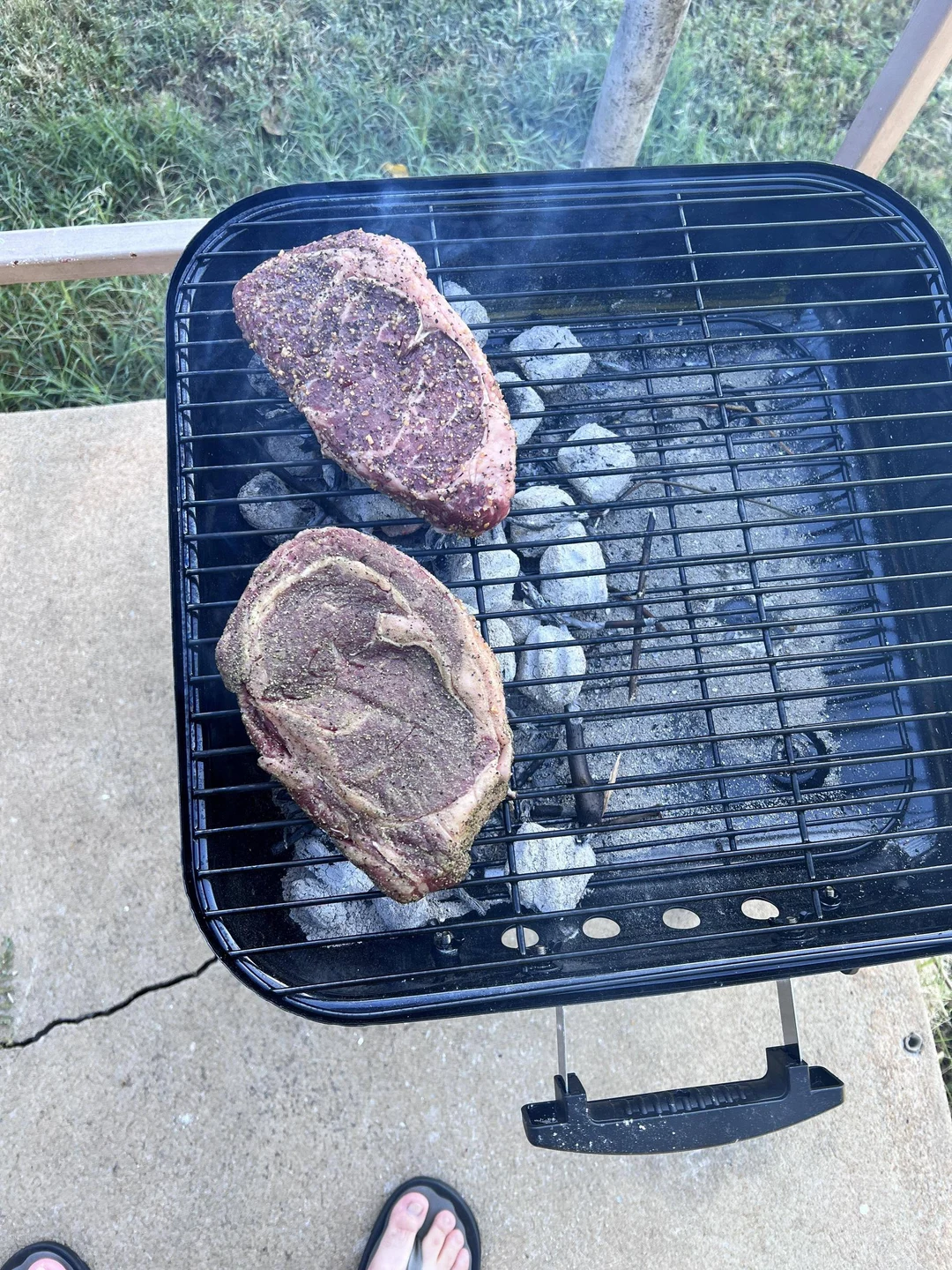 Update! I bought the $25 Walmart grill and made myself steak and eggs for breakfast today ...