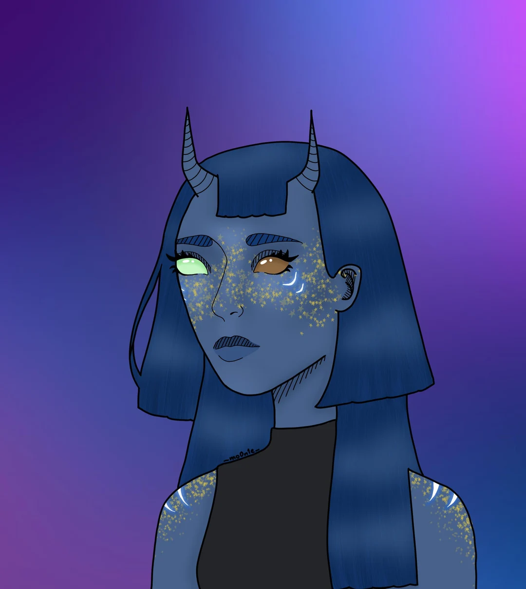 Outer space girl, by Moonie (me), digital, 2023 | Scrolller