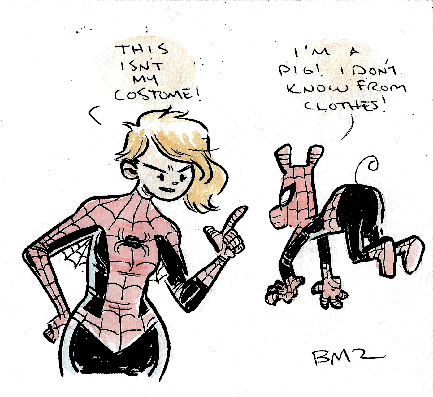 A Gwen and Spider-Ham comic that I drew for my daughter :) | Scrolller