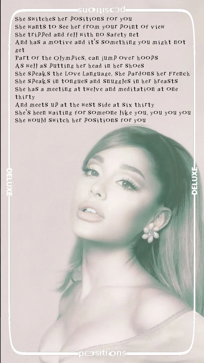 I've written a poem inspired by the positions album | Scrolller