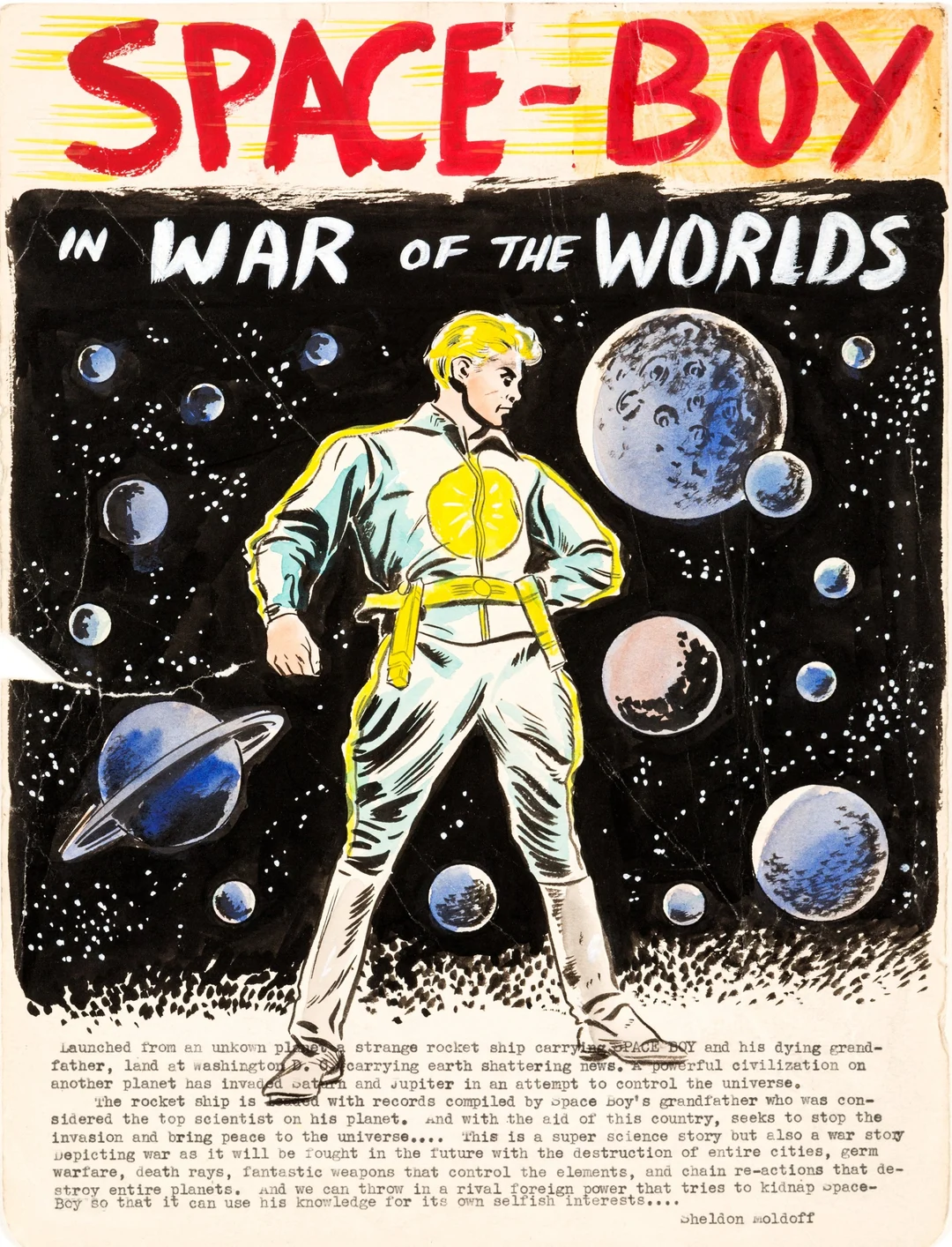 "Space Boy in War of the Worlds" concept art by Sheldon Moldoff | Scrolller