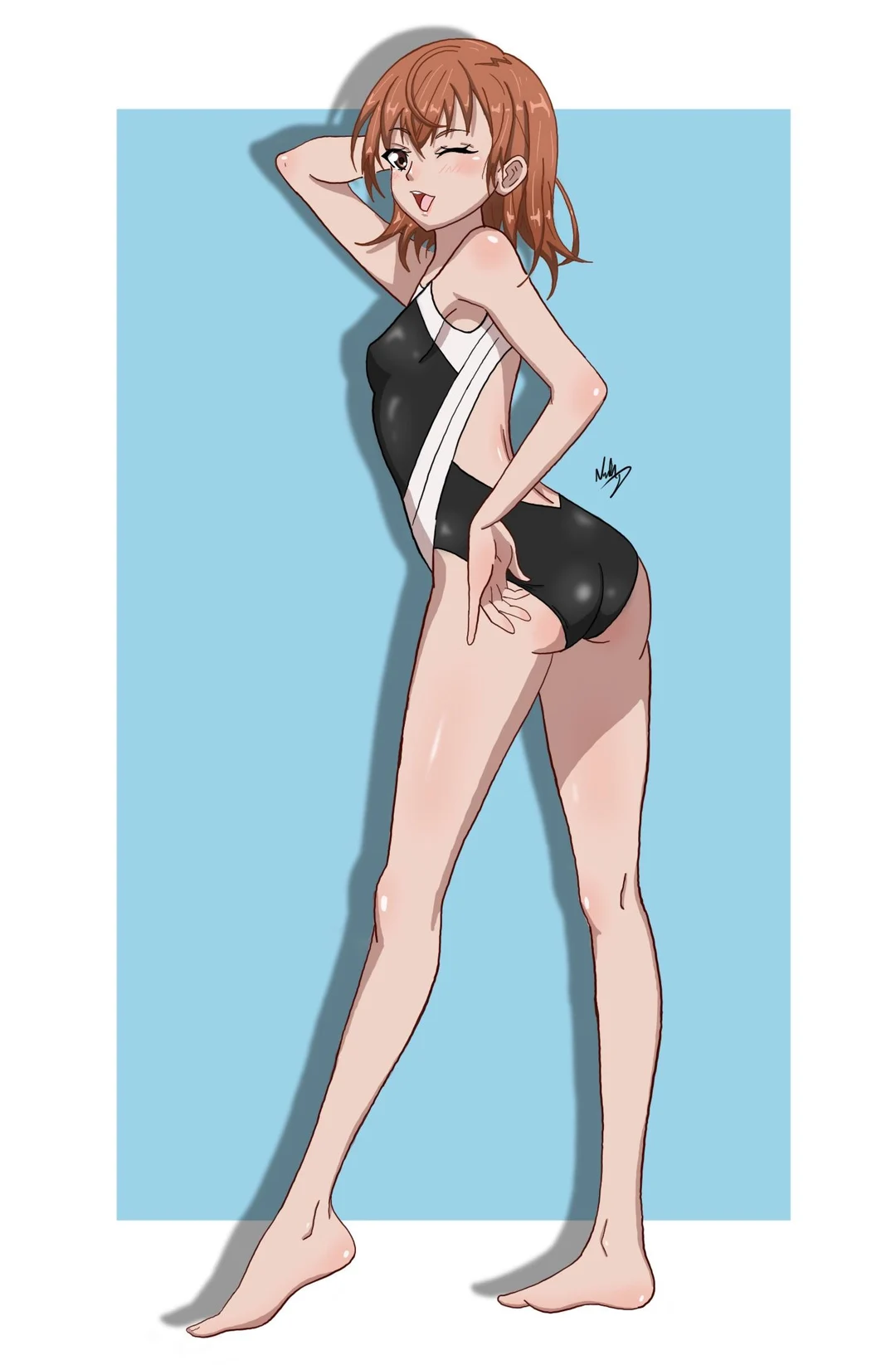 Misaka in her school Swimsuit | Scrolller