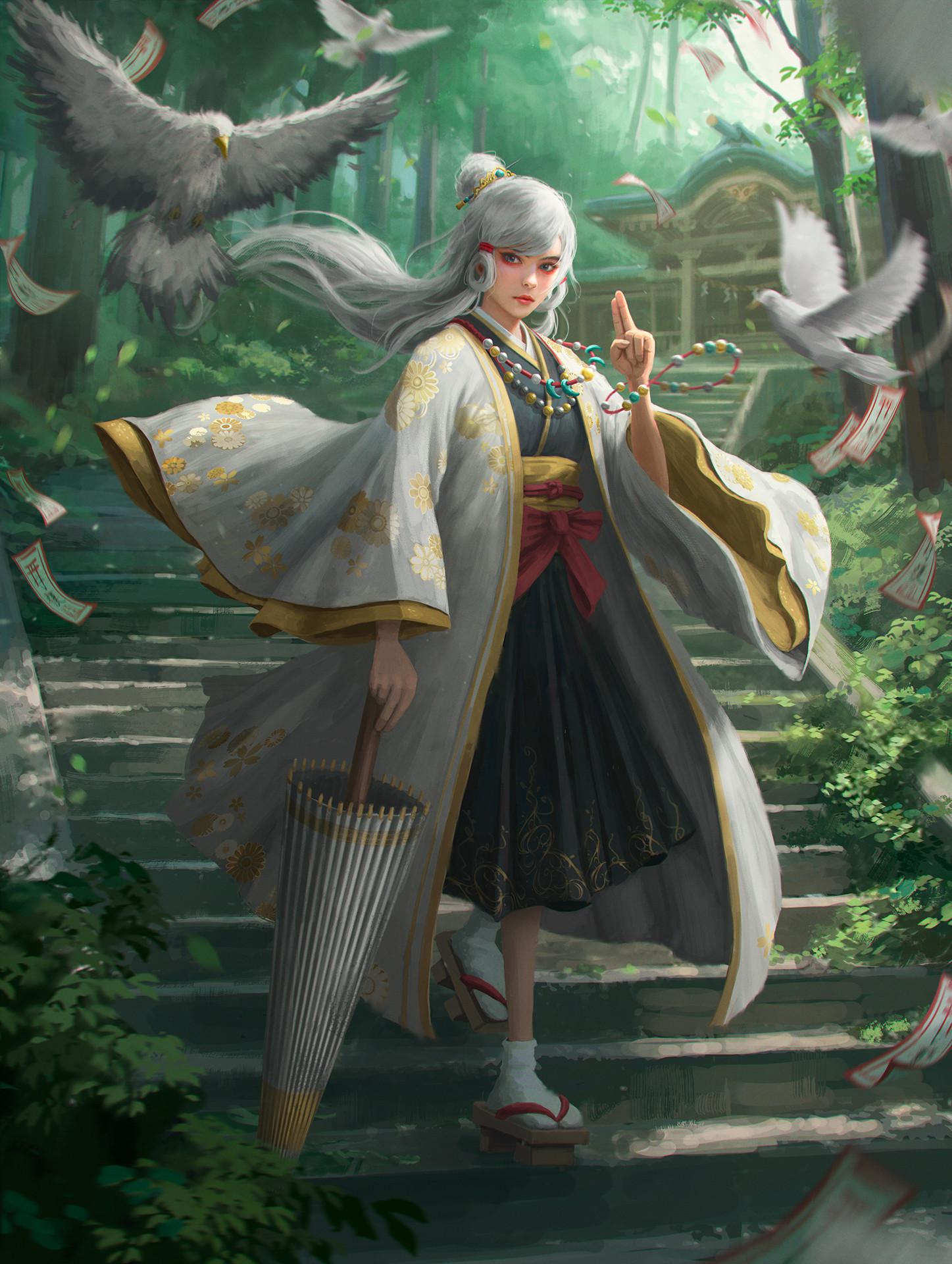 Kami girl by artist Shusei Sasaya | Scrolller