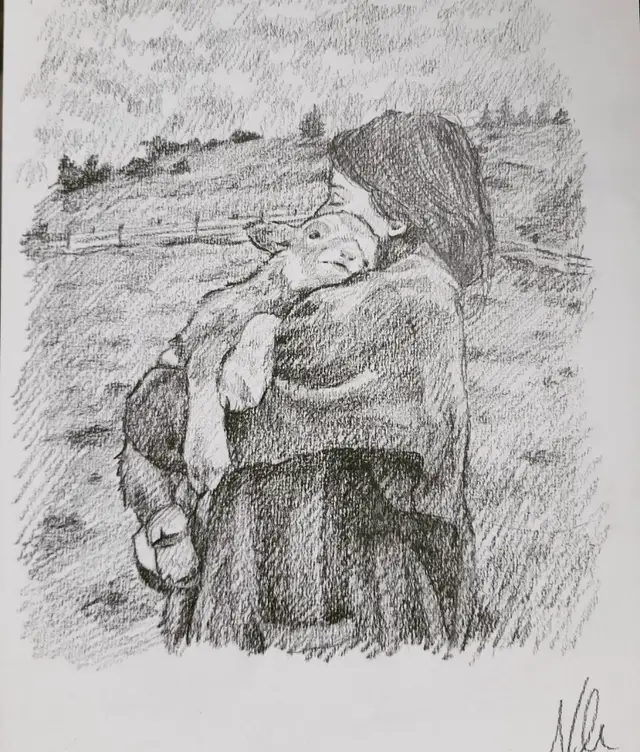 little lamb, by me, pencil, 2022 | Scrolller