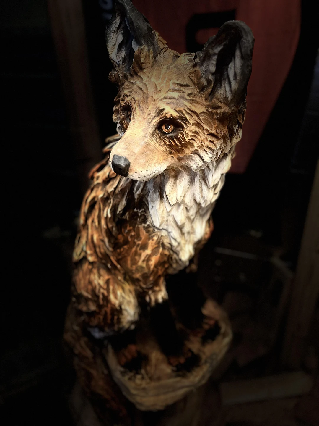 Fluffy Winter Fox I Carved | Scrolller