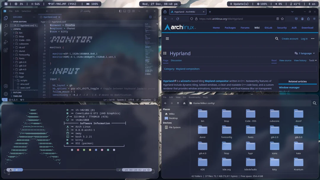 [Hyprland] Arch Linux Catppucin Themed Rice | Scrolller