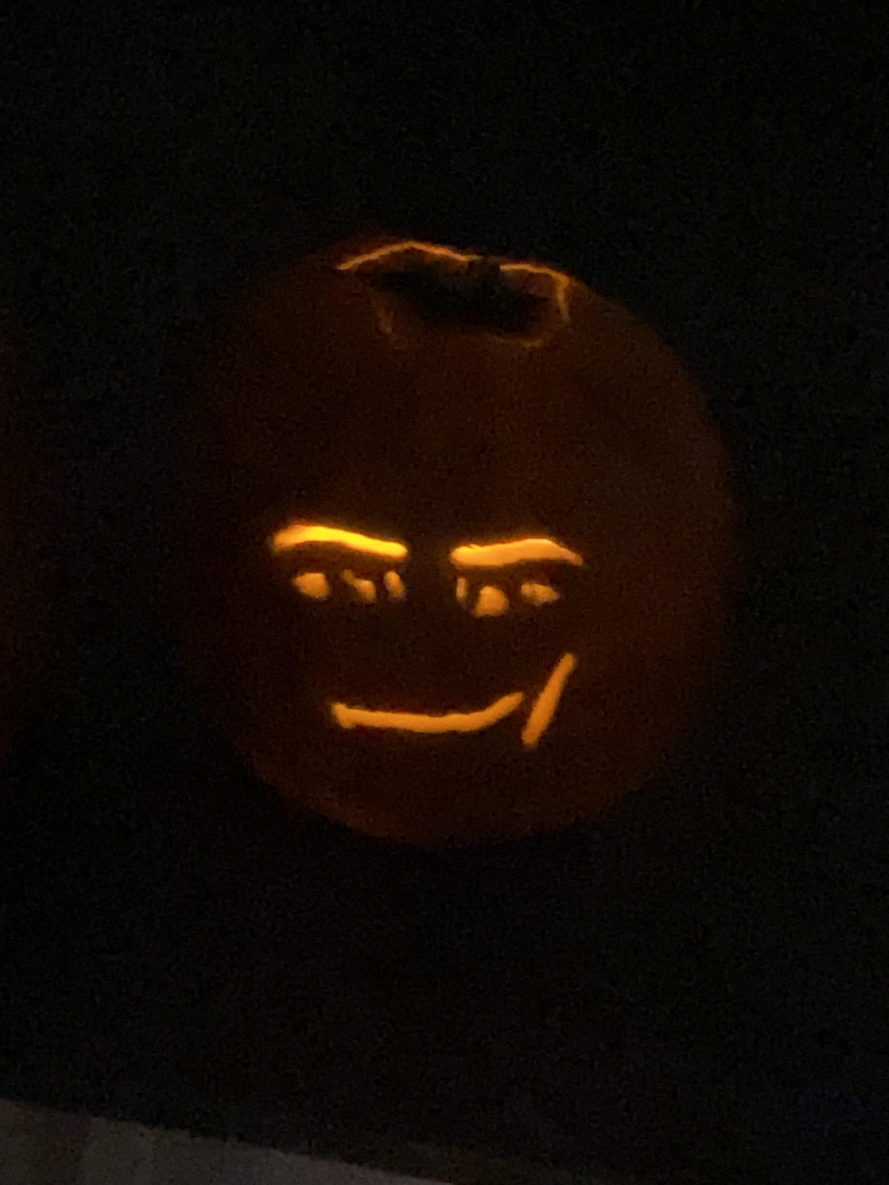 made this man face pumpkin for the spooky season | Scrolller