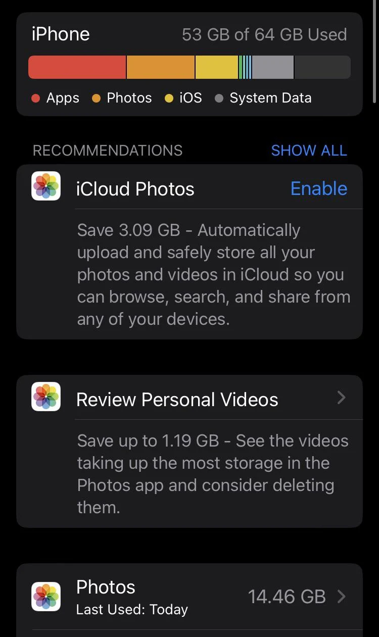 Why are my photos taking up so much storage after deleting them? | Scrolller