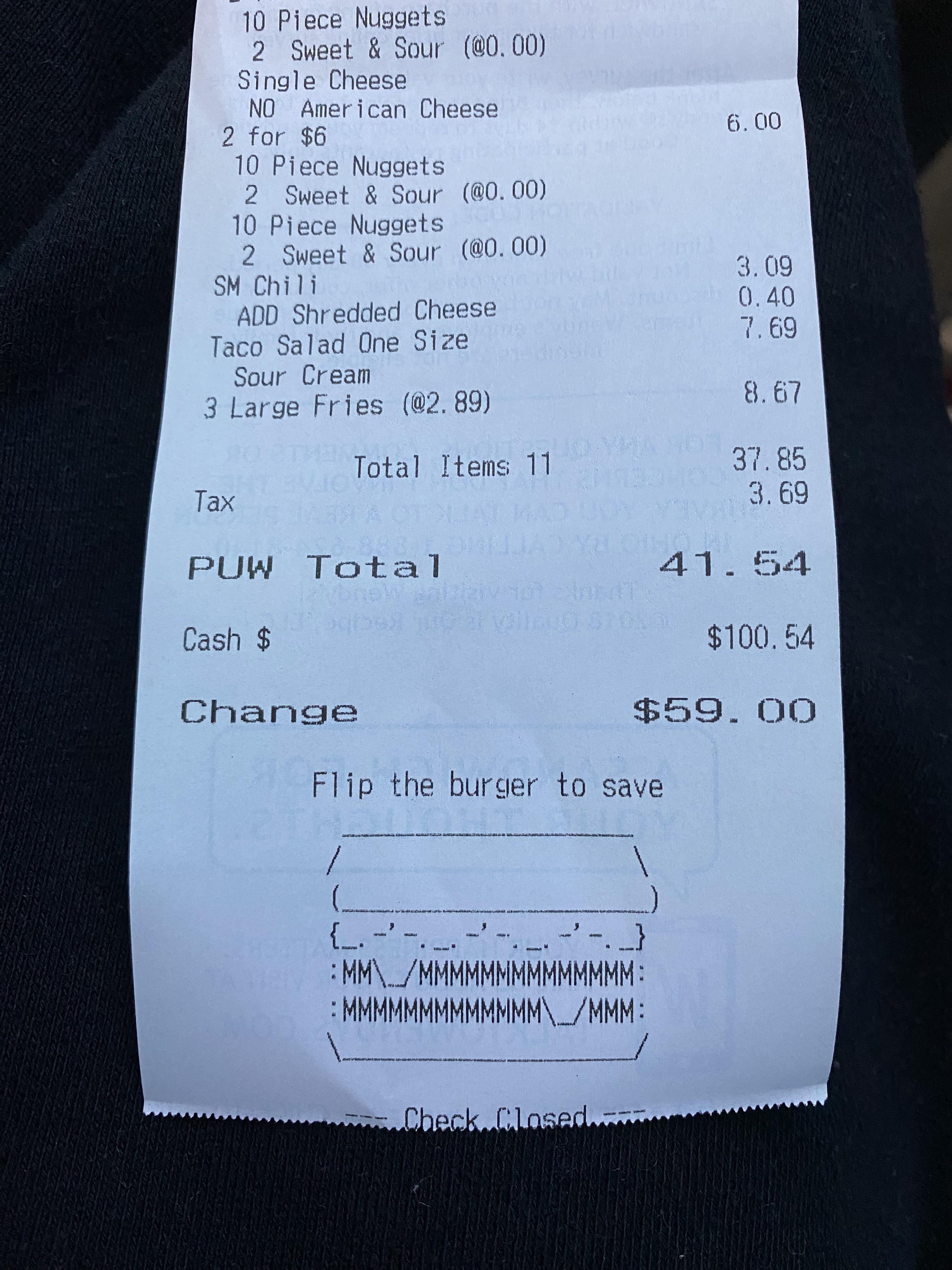 There’s a burger on my Wendy’s receipt | Scrolller