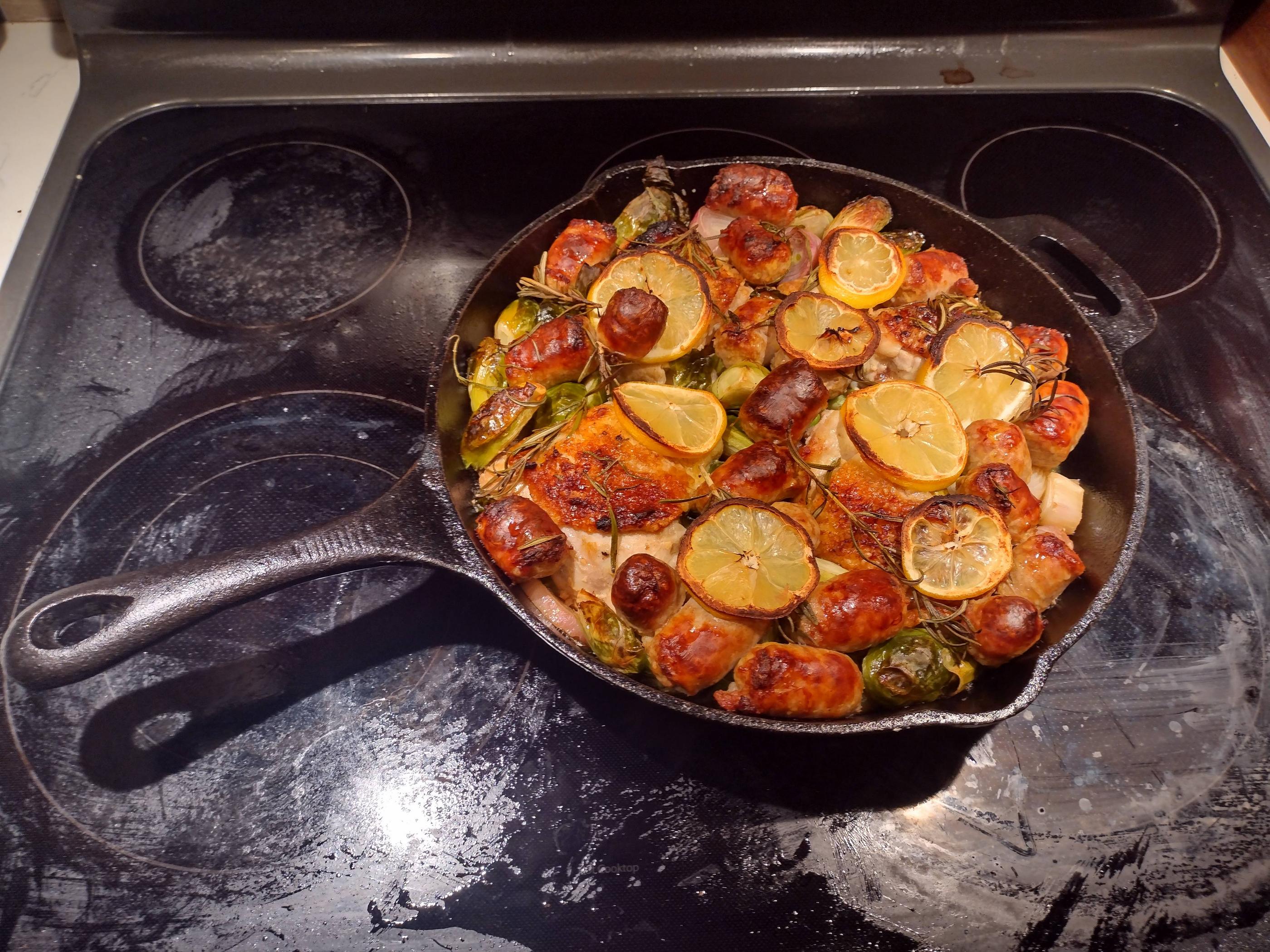 My girlfriend's one-pan chicken and sausage roast. | Scrolller