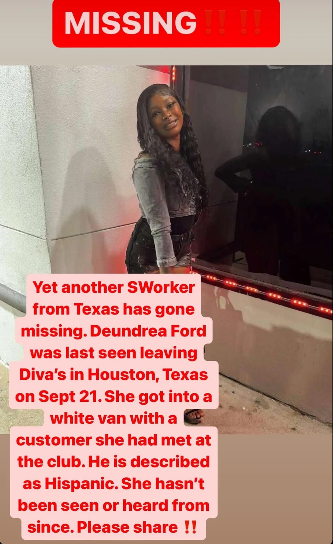 Texas dancer missing after leaving with customer | Scrolller