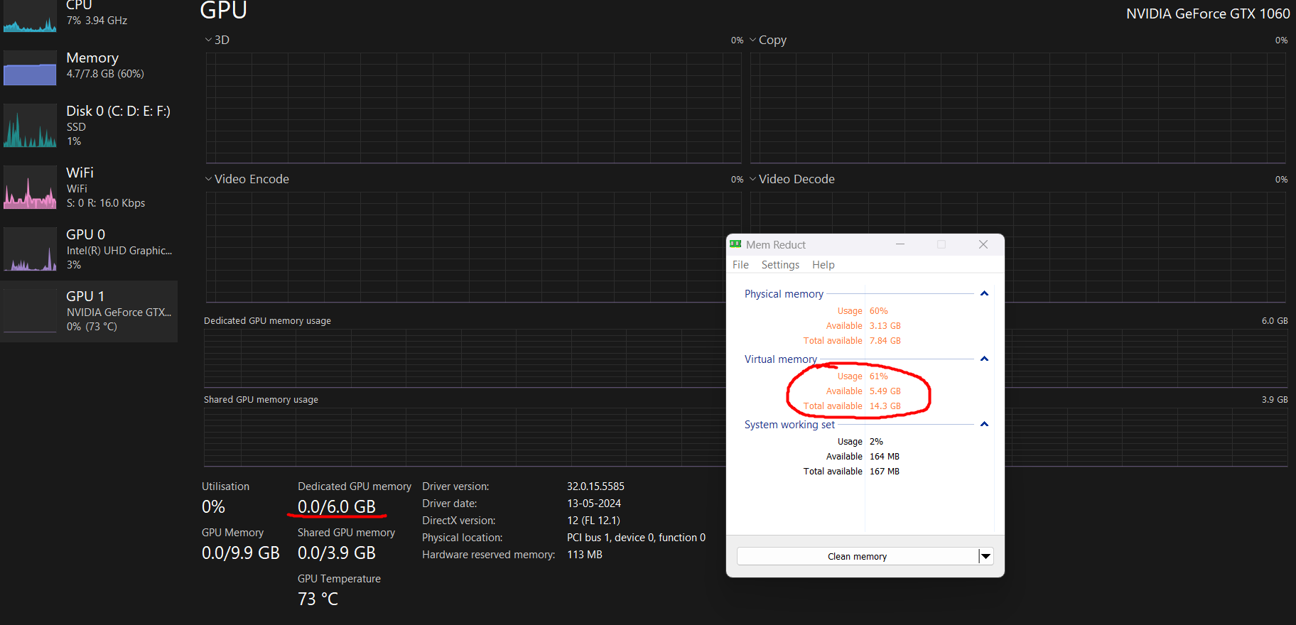 Which one is showing correct (Also shared GPU memory usage 0.2/3.9 GB) | Scrolller