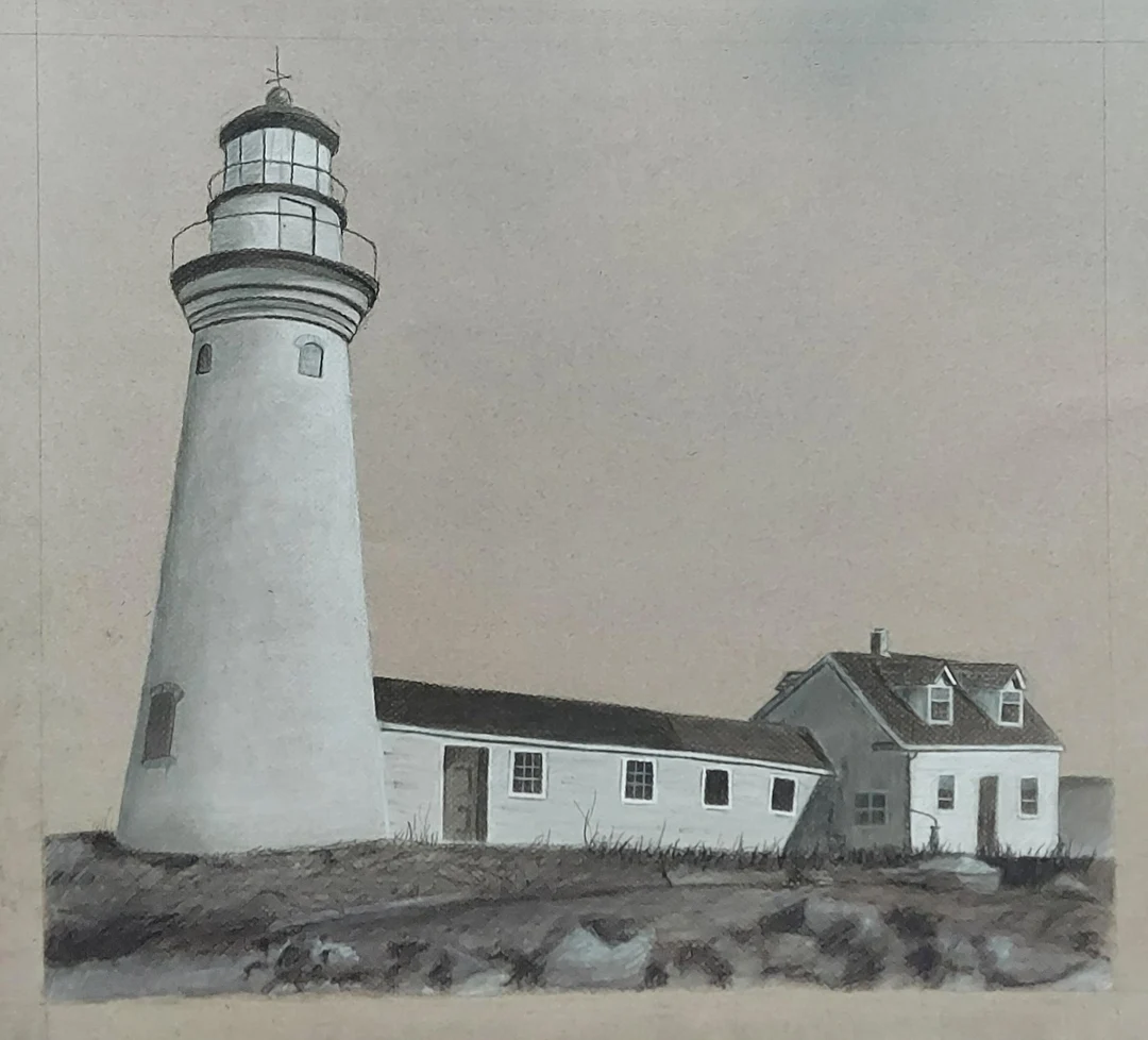 The Lighthouse, Me, Charcoal, 2022 | Scrolller