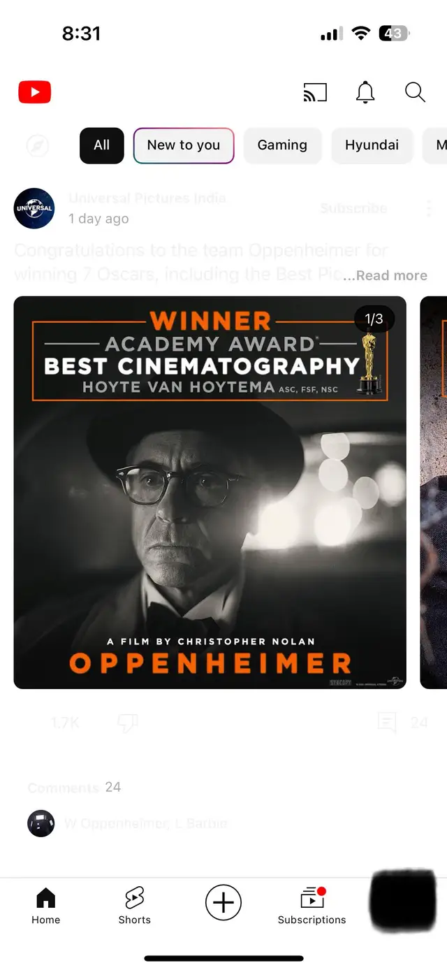 Glitch in youtube app | Scrolller