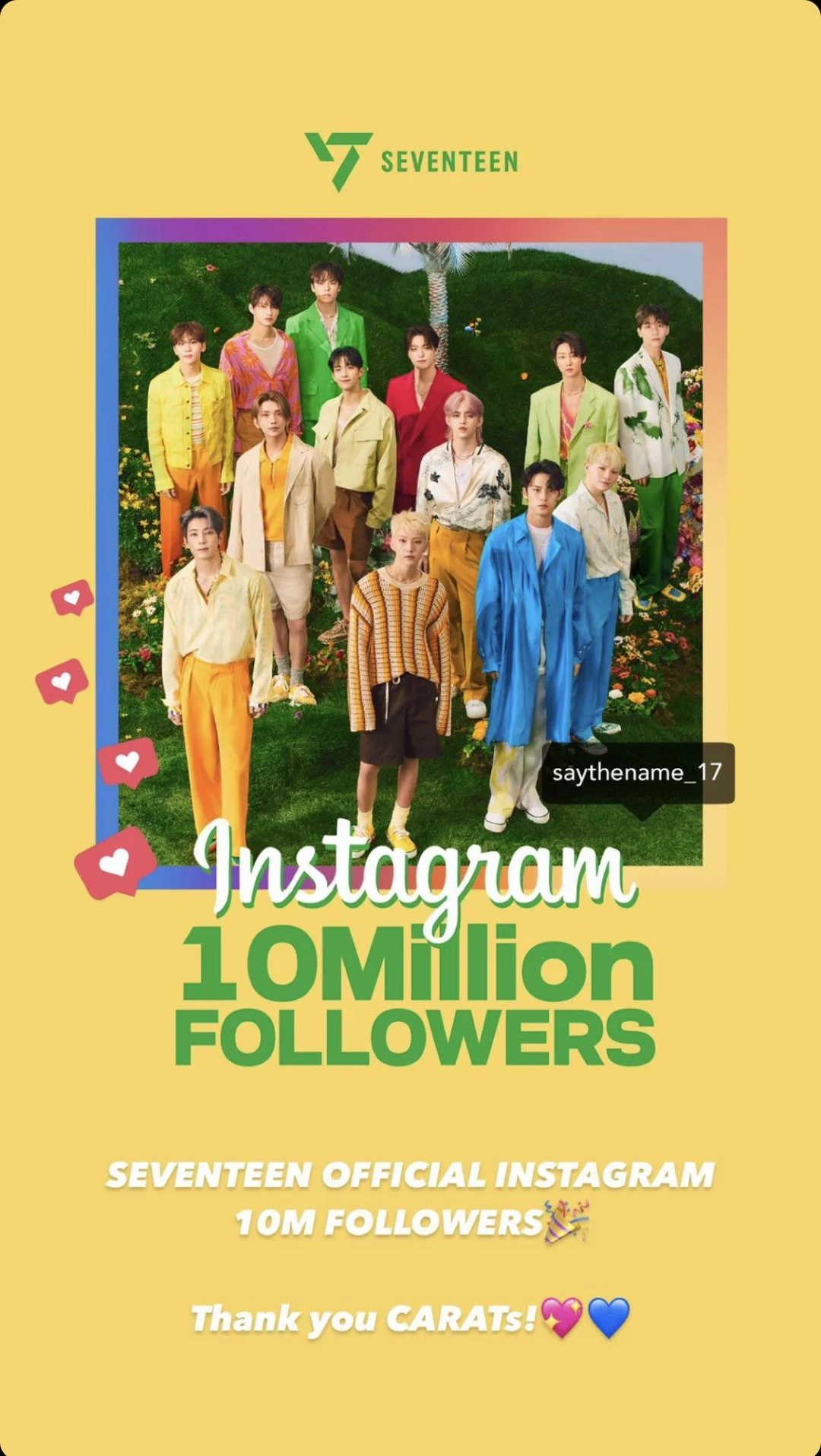 SEVENTEEN’s official Instagram account has surpassed 10 million followers! | Scrolller