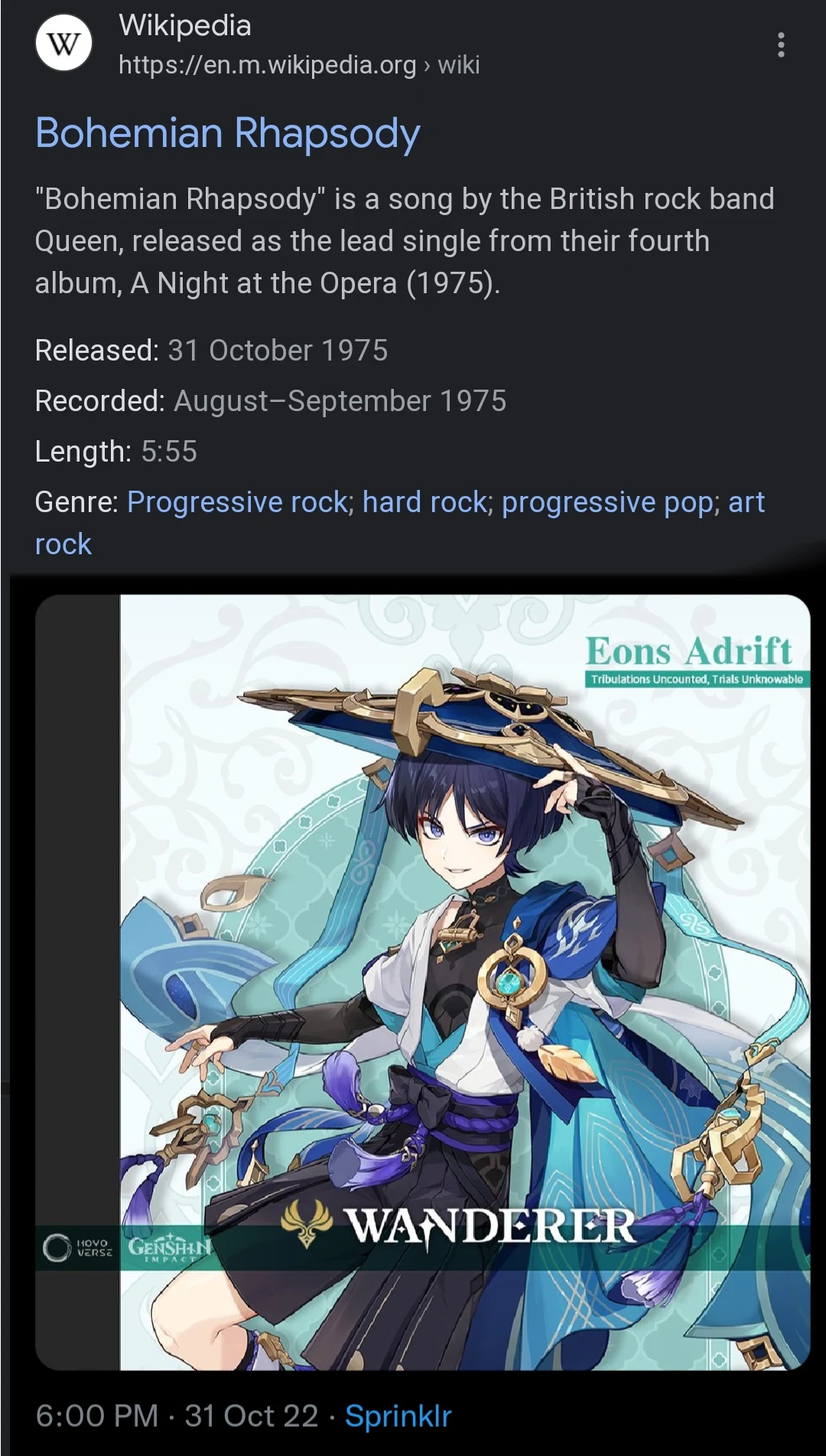October 31st......... Hoyoverse, you madlads. You actually did it ...
