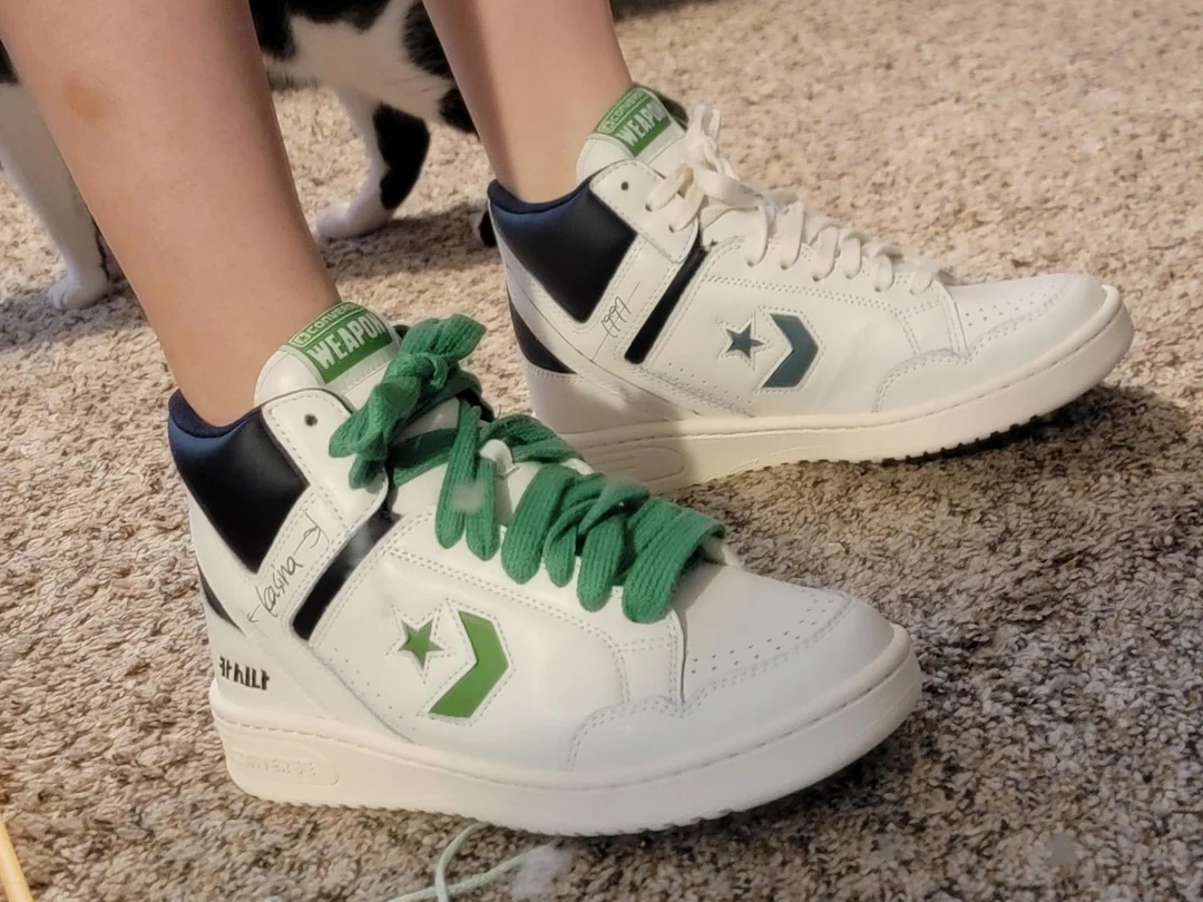 Converse Weapon x Kasina collab (chonky green and regular off-white laces) | Scrolller