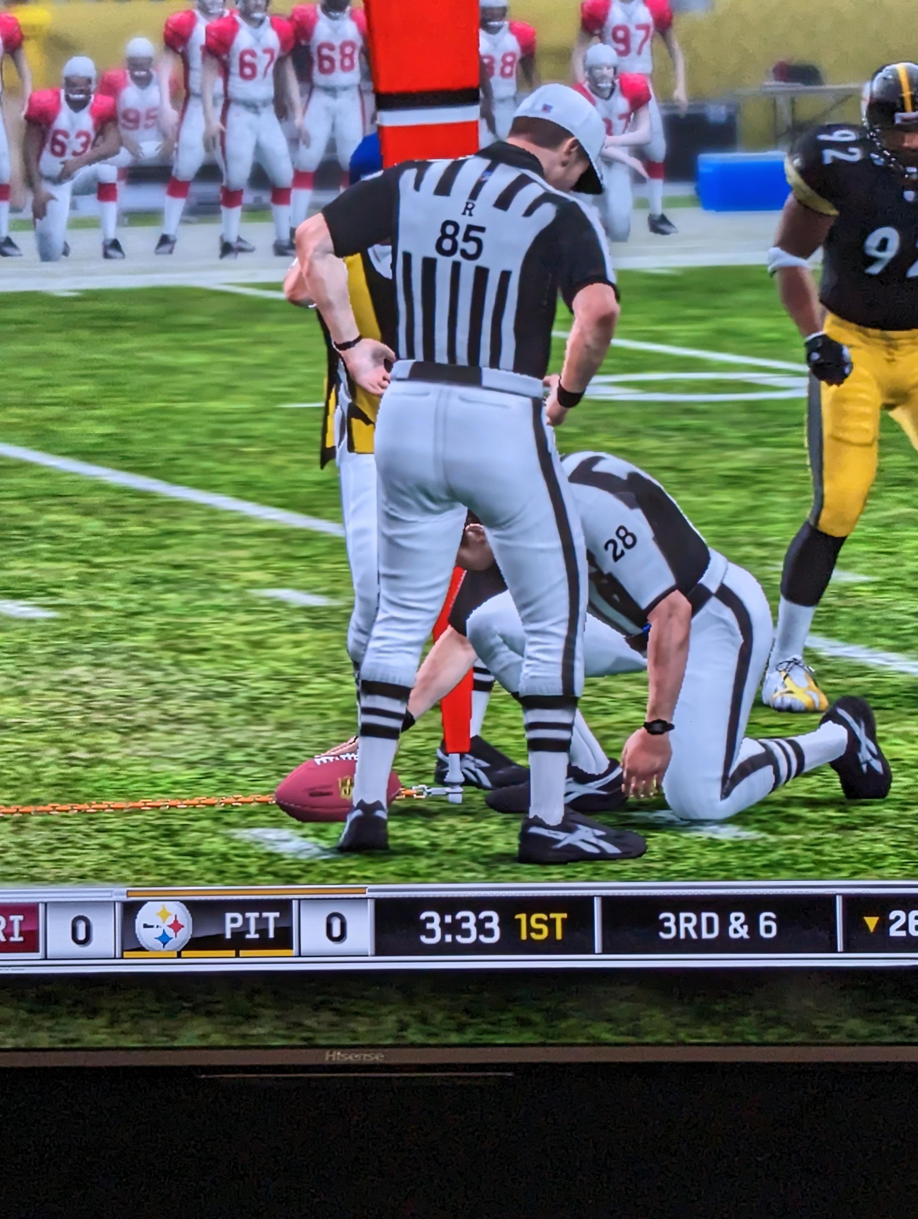 Discover more like Madden: In Madden 2010, they had an actual chain gang to measure the distance ...