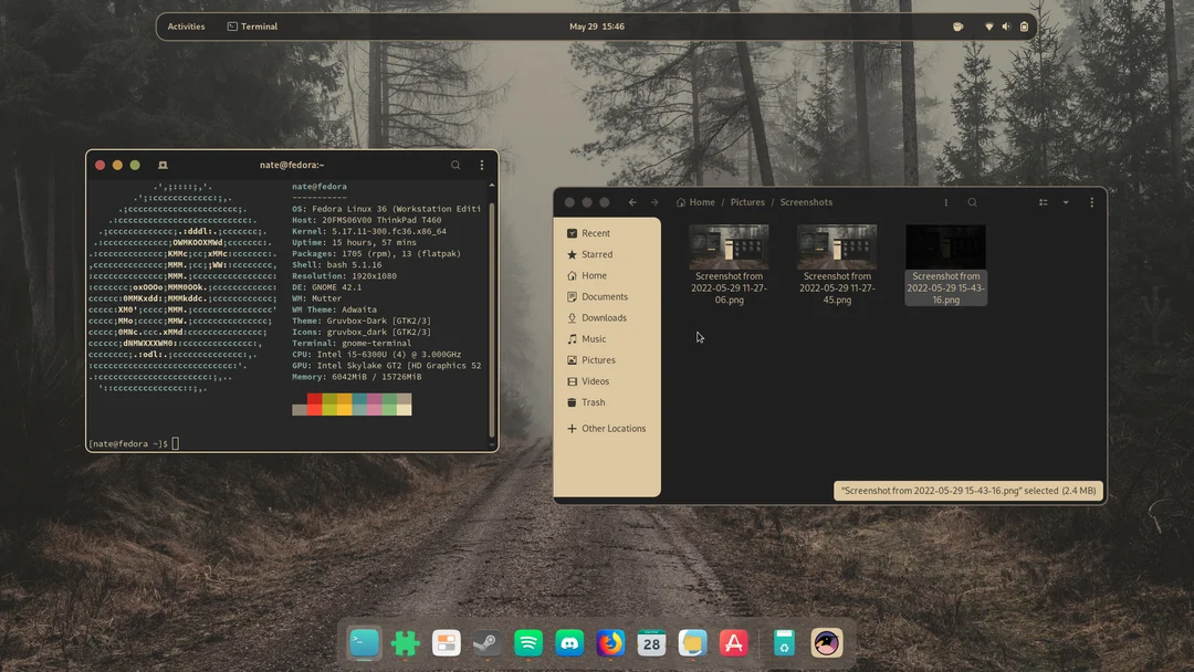 [Gnome] boring gruvbox setup on Fedora 36 | Scrolller