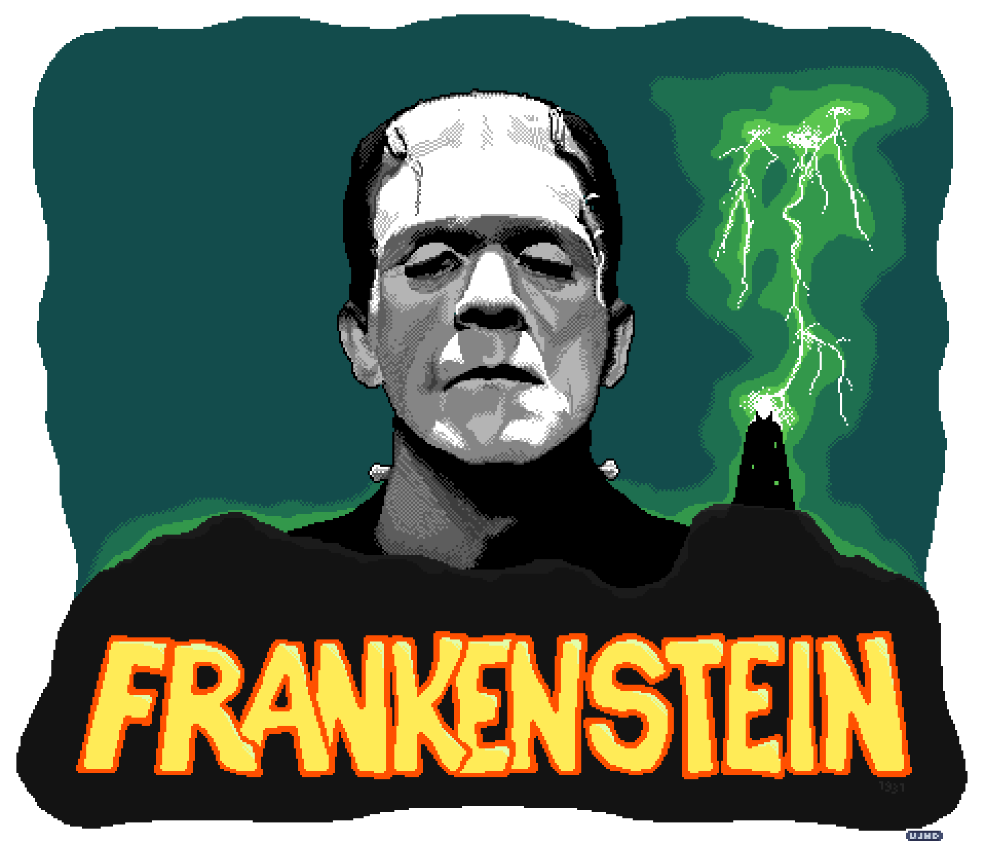 Frankenstein Pixel Art, me, digital, 2022 | Scrolller