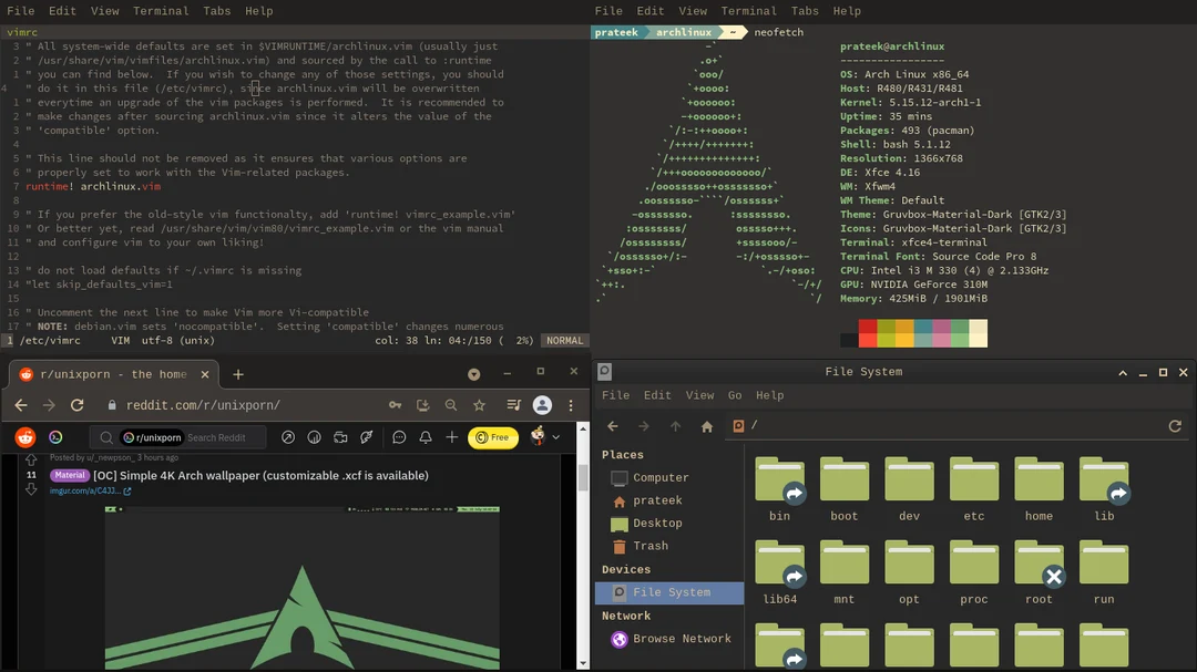 [XFCE] Gruvbox all around | Scrolller