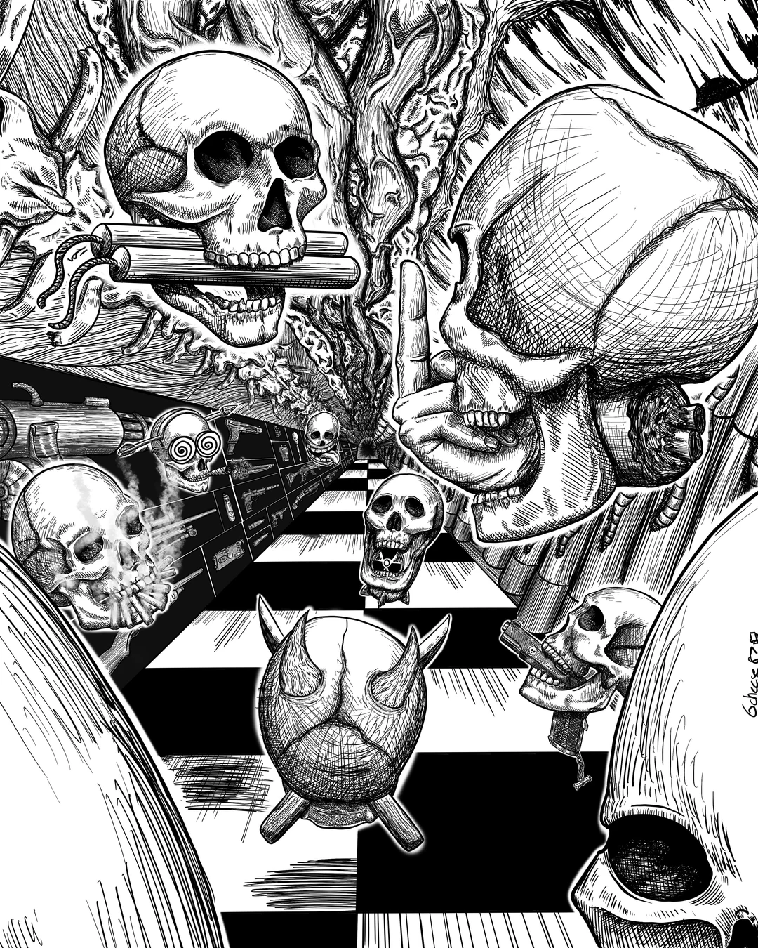 Wacky Skulls, Gcheese87, digital art, 2023 | Scrolller