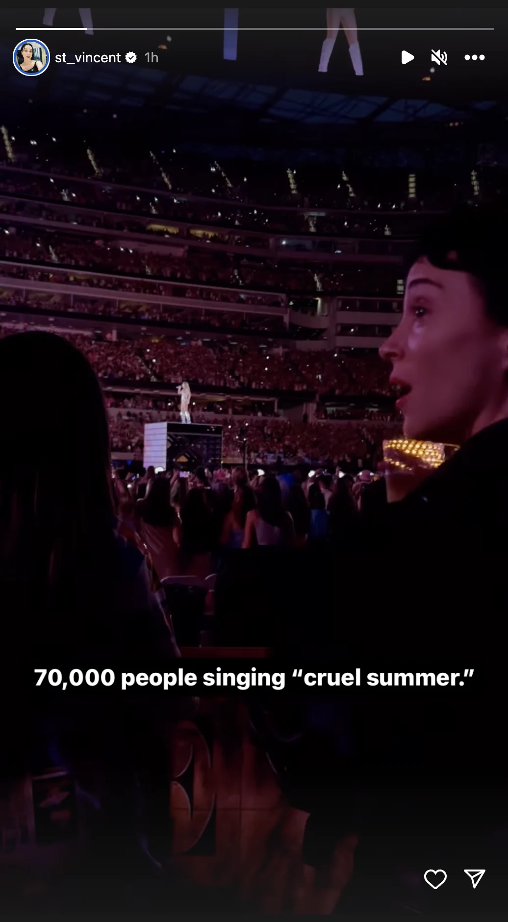 St. Vincent Watching As 70,000 People Sing Along To Cruel Summer | Scrolller