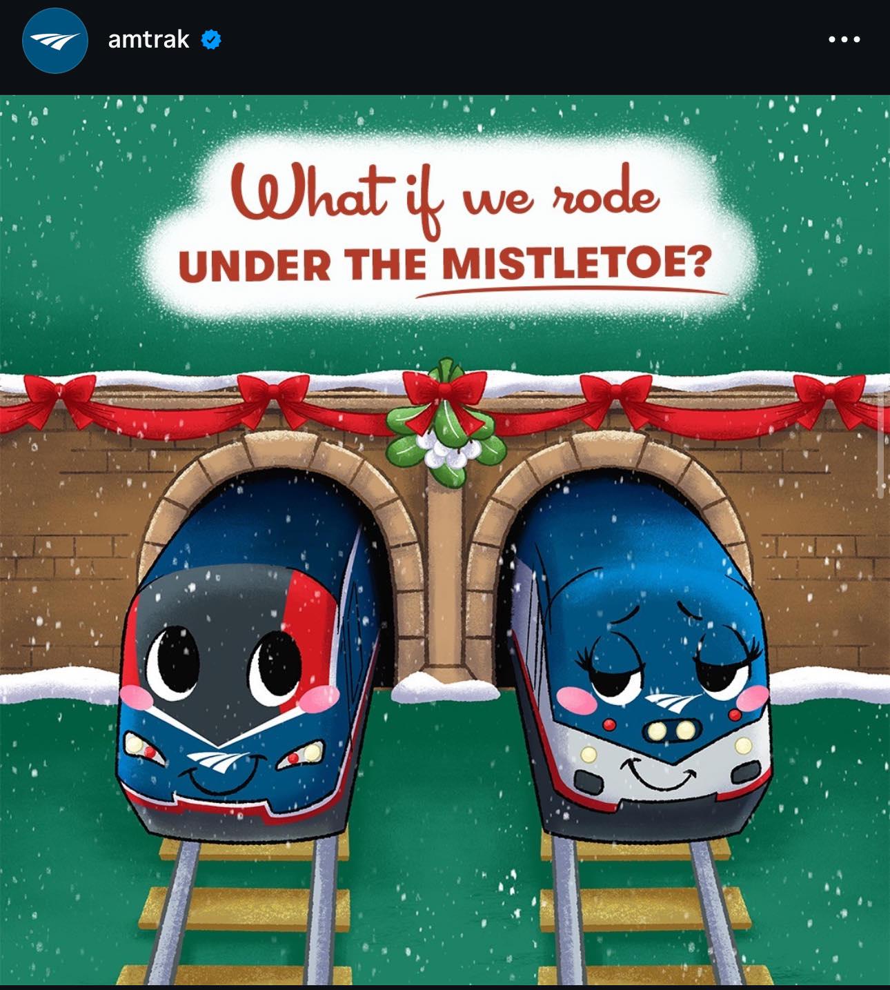 Amtrak's Holiday Instagram post | Scrolller