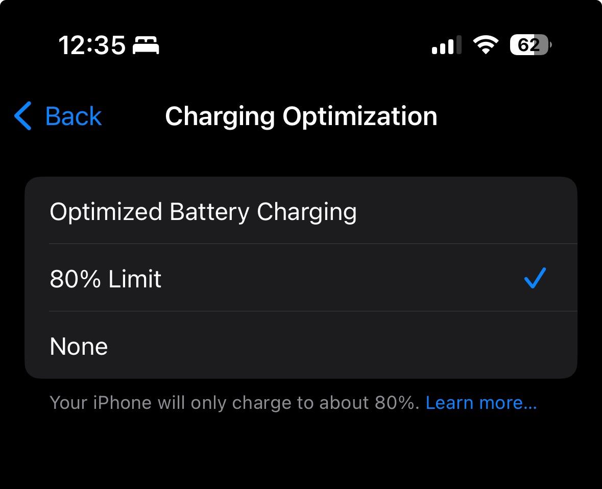 Shortcut for new Charging Optimization setting? | Scrolller