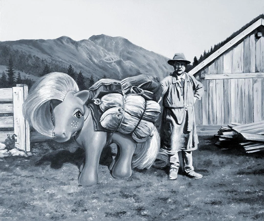 My Little Workhorse (Alps), Mark Seabrook, oil on panel, 2024 | Scrolller